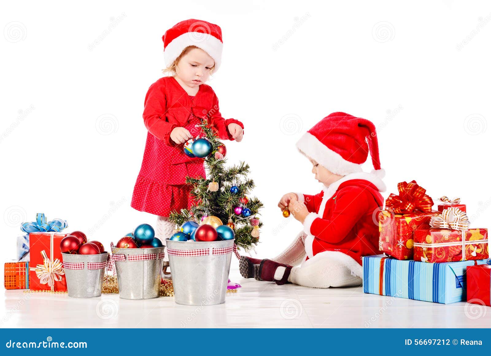 Two santa helpers stock photo. Image of cute, festive - 56697212