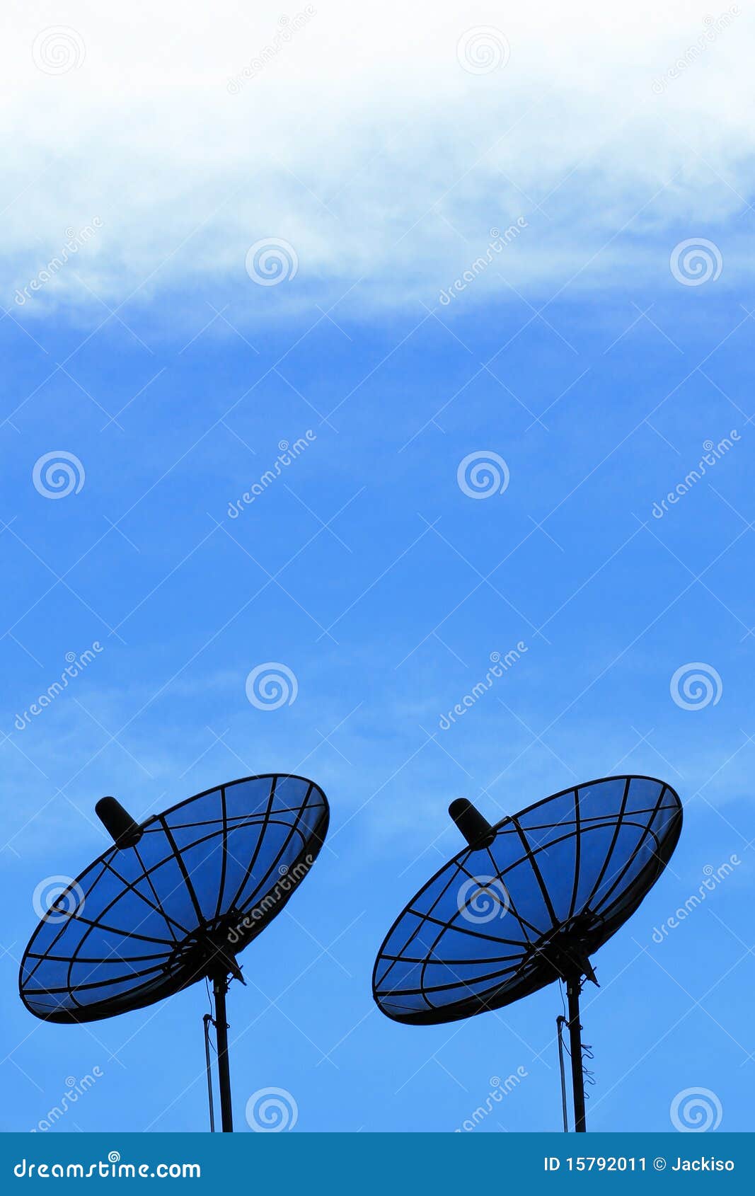 Two Satellite Dish stock image. Image of antenna, roof - 15792011