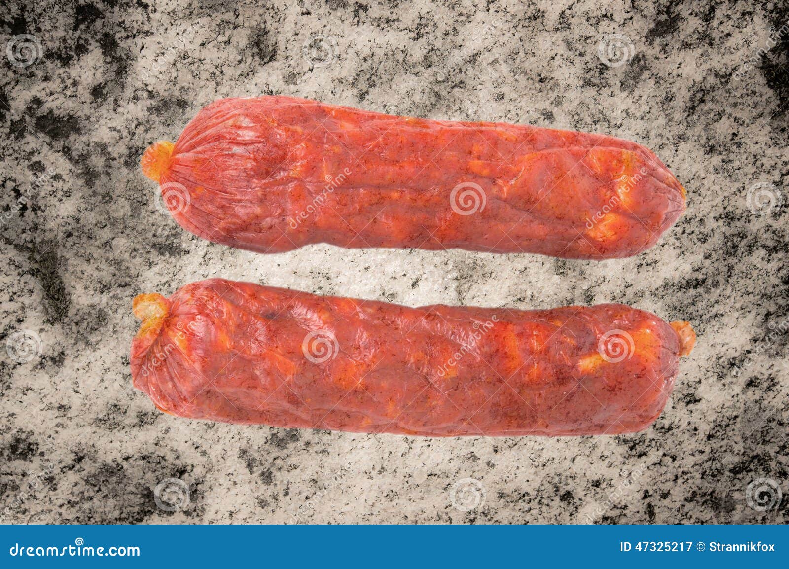 Two Sausage is on a White Background Stock Image - Image of portion ...