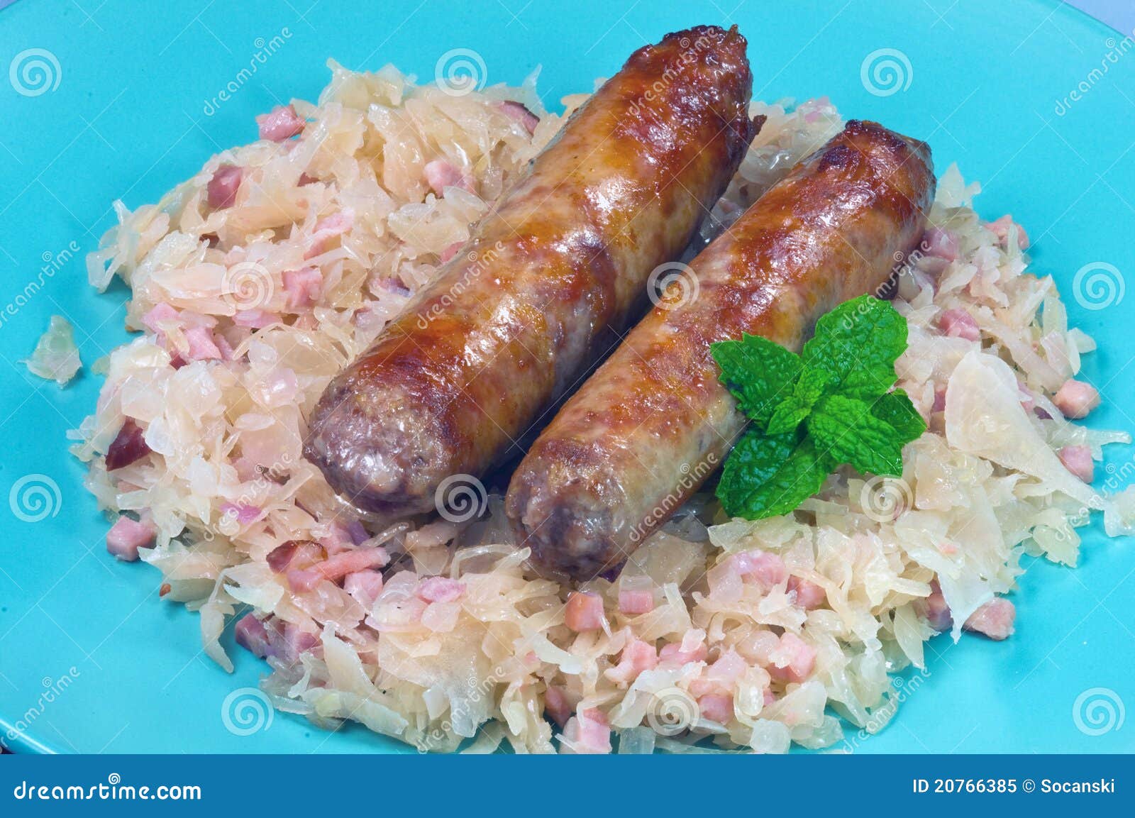 Two Sausages stock image. Image of german, sausages, blue - 20766385