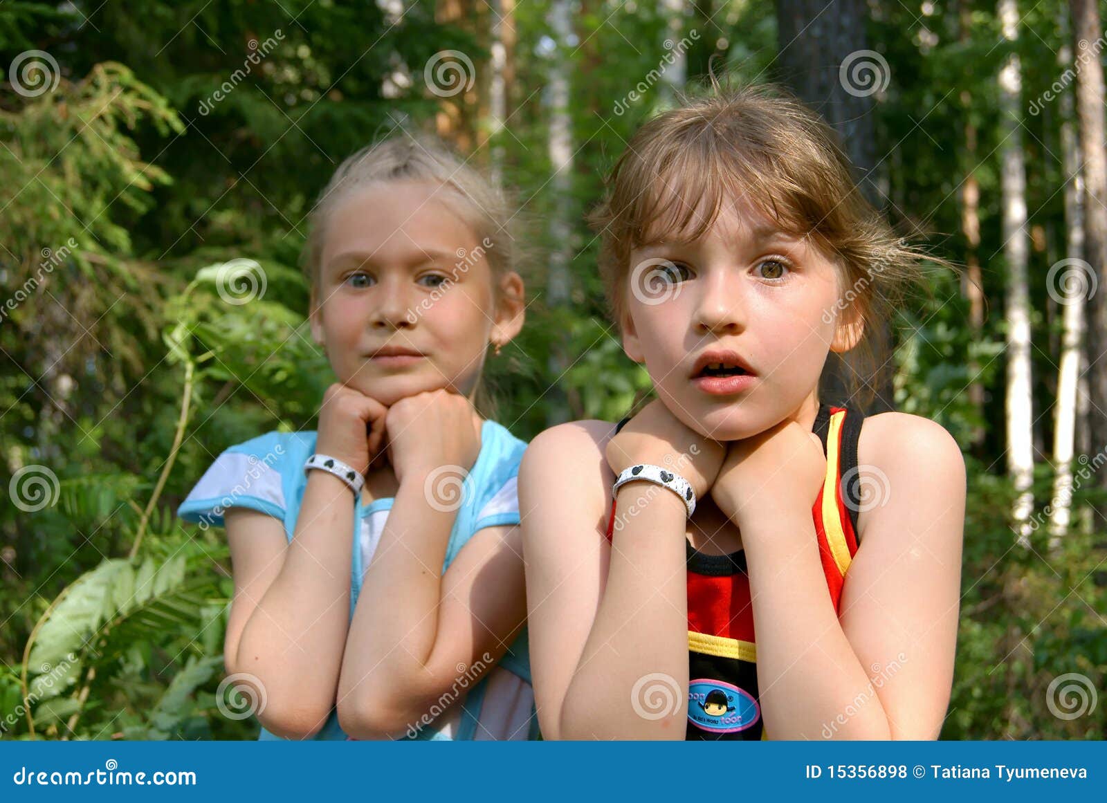 Two scared girls stock photo. Image of daughter, horizontal - 15356898