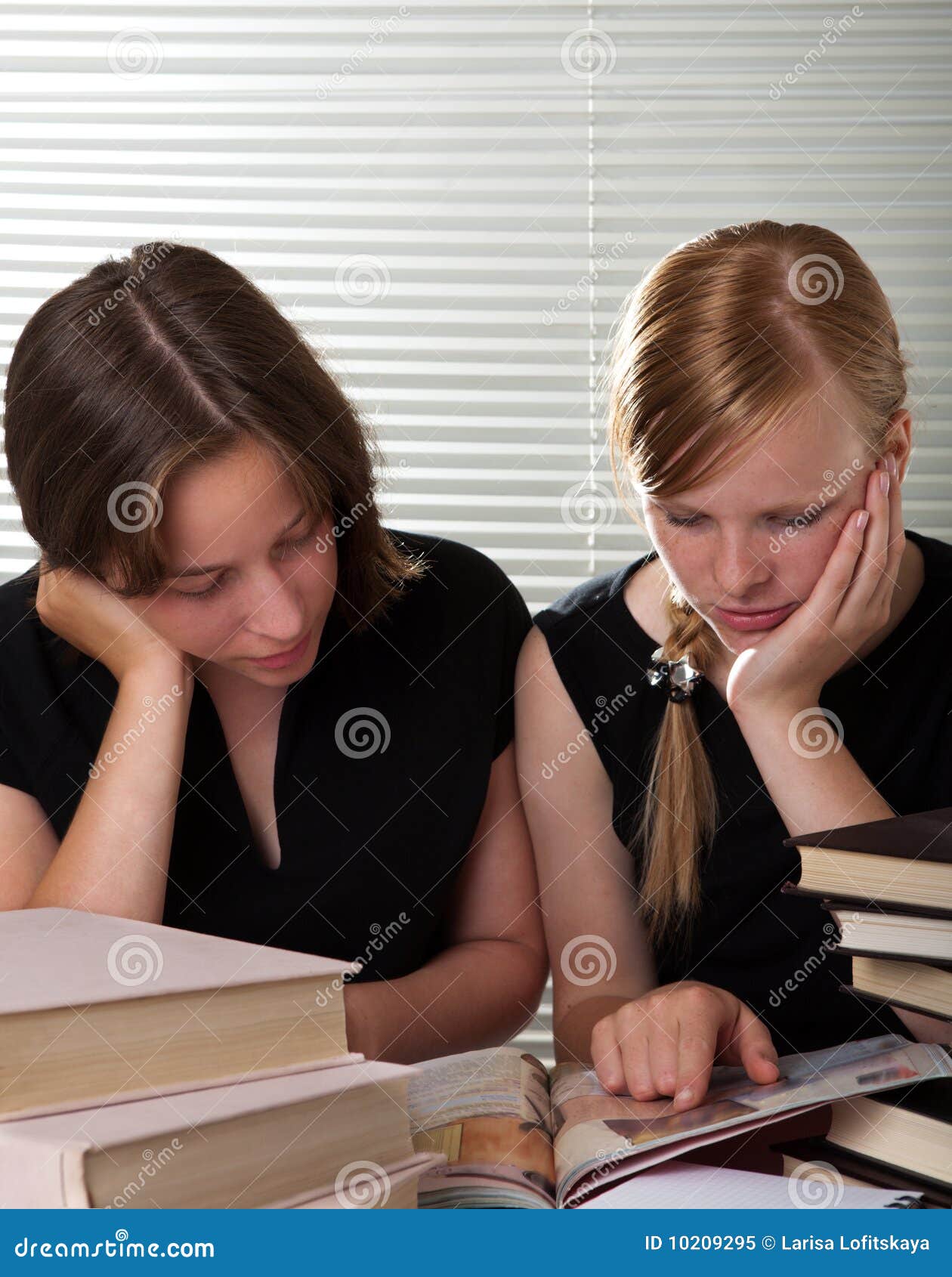 Two schoolgirls stock image. Image of couple, female - 10209295
