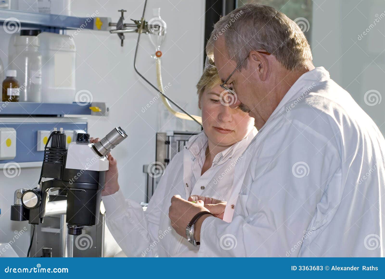 Two science technicians stock image. Image of biotechnology - 3363683