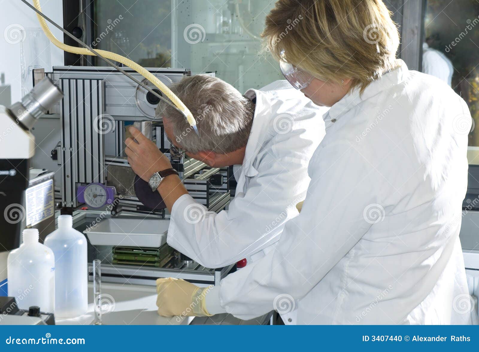 Two science technicians stock photo. Image of chemical - 3407440