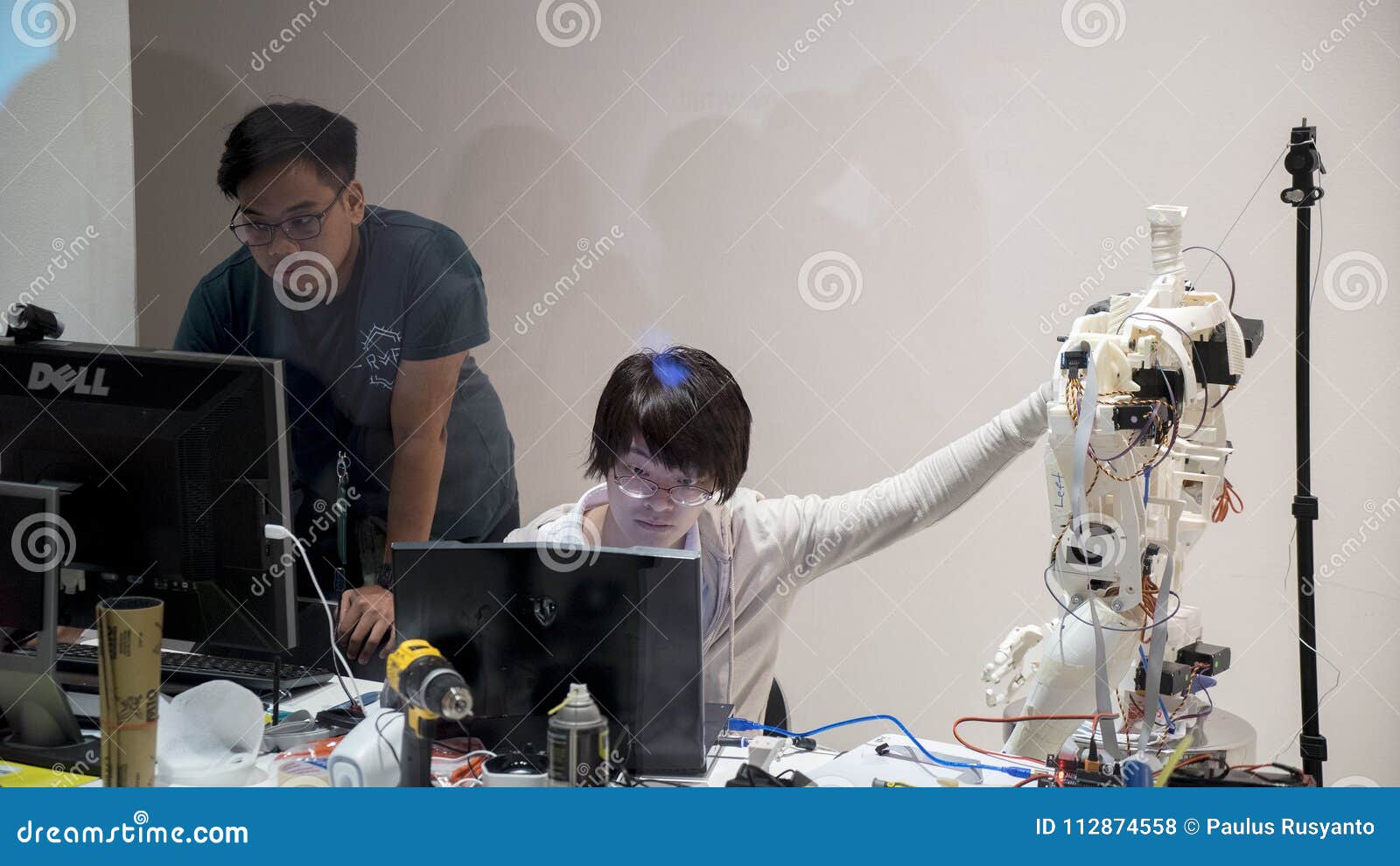 Two Scientist Working on Robotics Project Editorial Stock Photo - Image ...