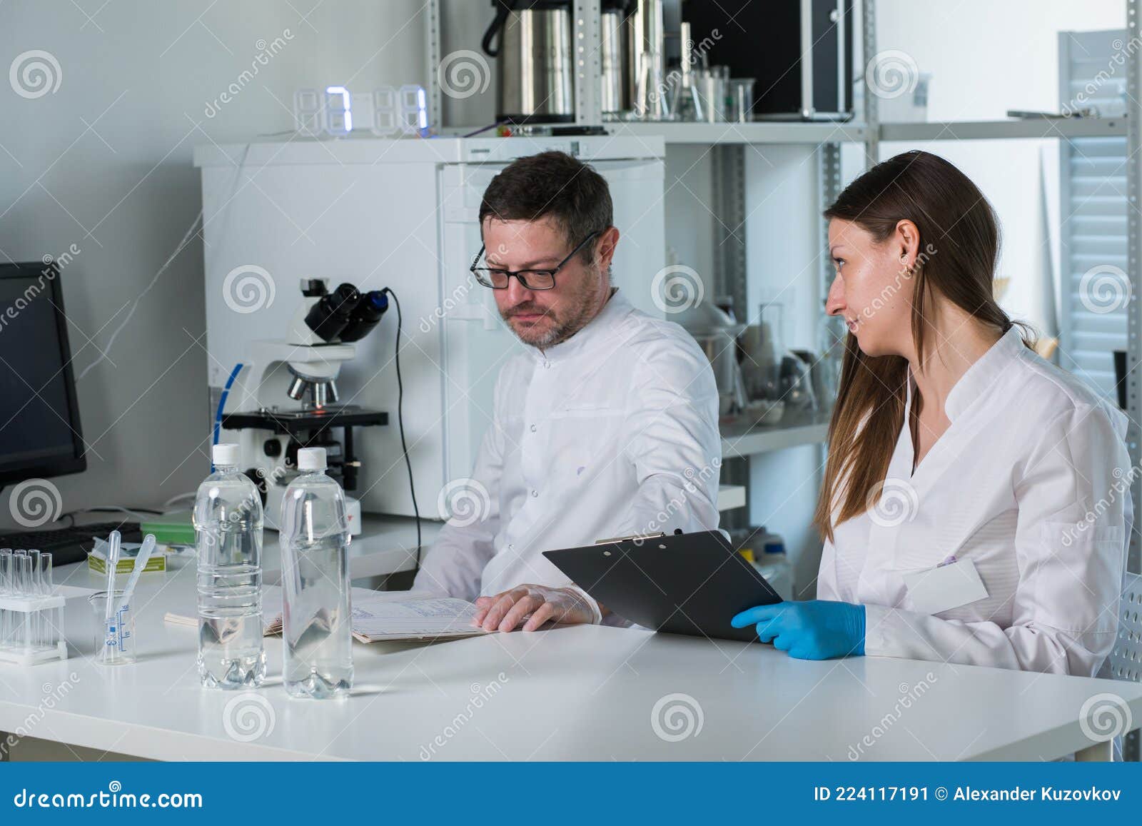 Two Scientists Conducting Research in a Lab Environment Stock Image ...