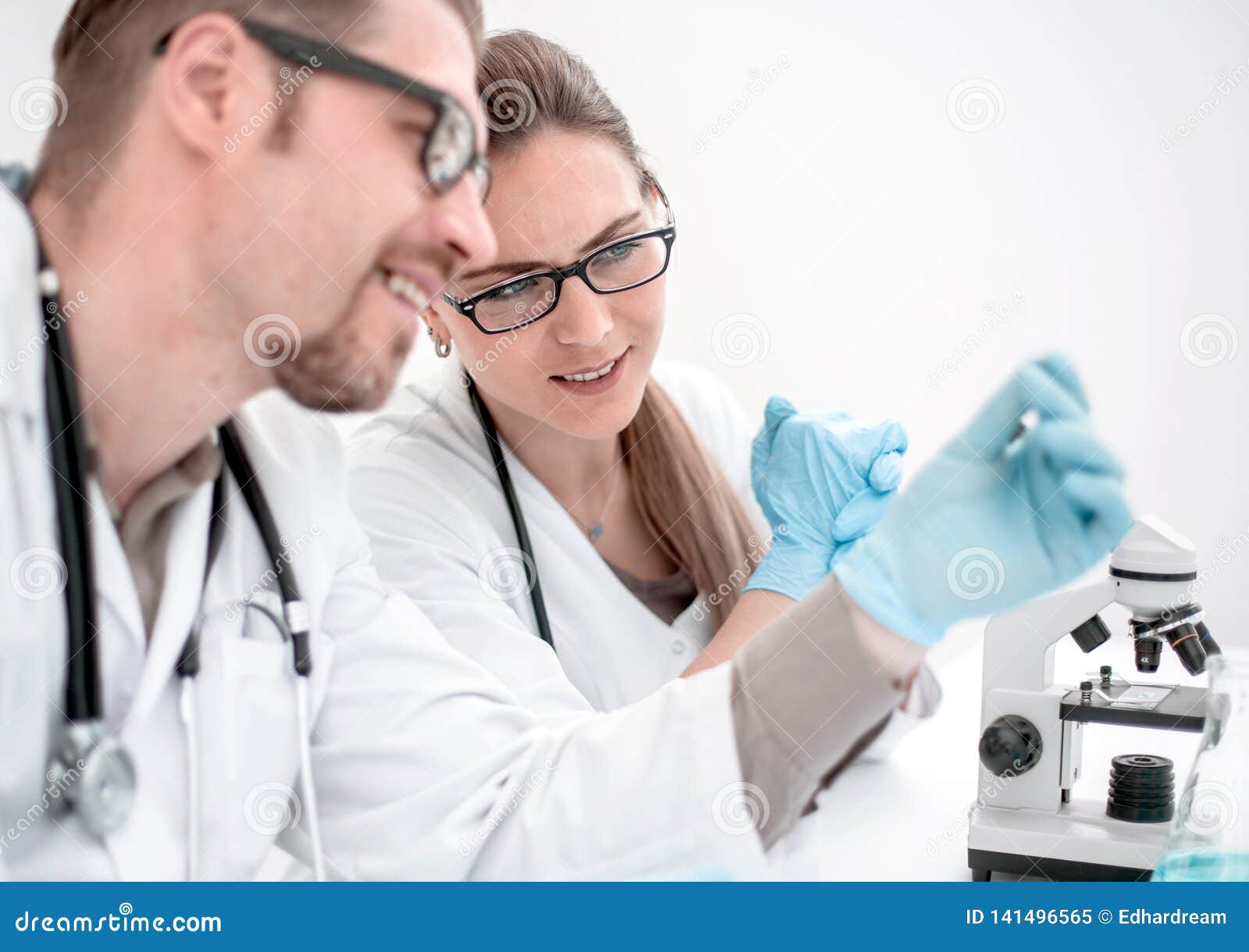 Two Scientists are Conducting Tests in the Laboratory Stock Image ...
