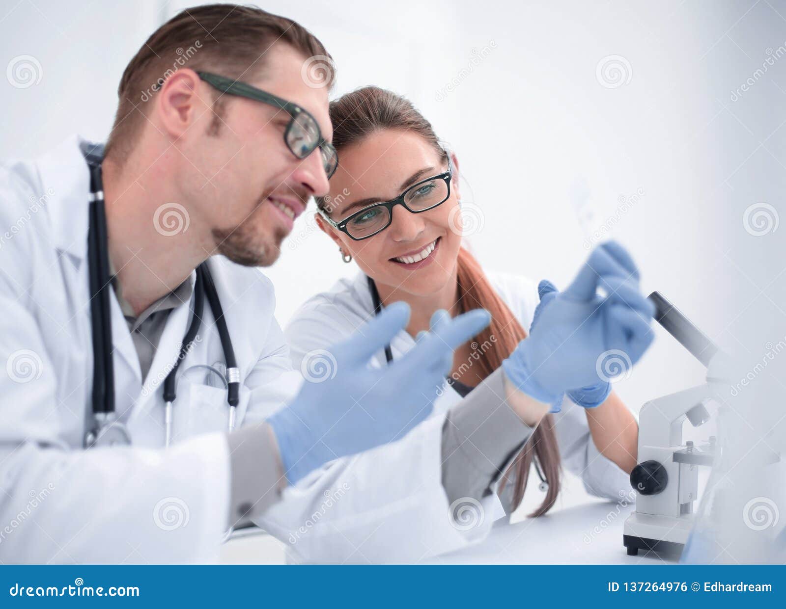 Two Scientists are Conducting Tests in the Laboratory Stock Photo ...