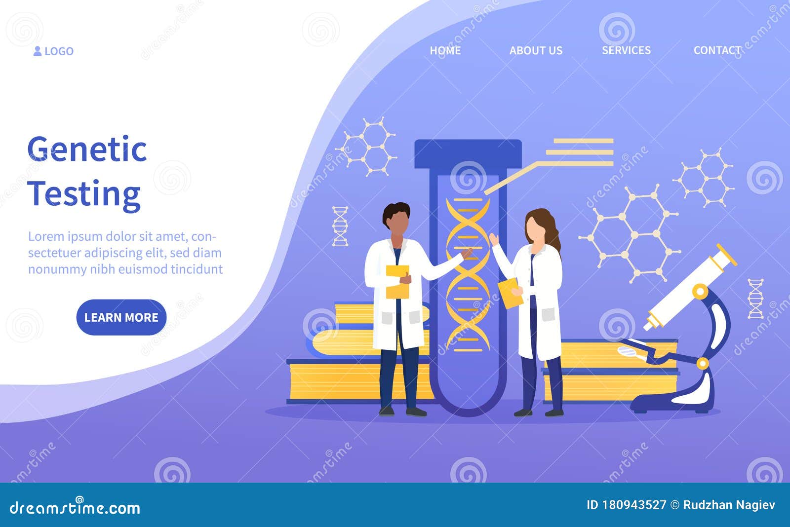 Two Scientists Doing Genetic Testing Stock Vector - Illustration of ...