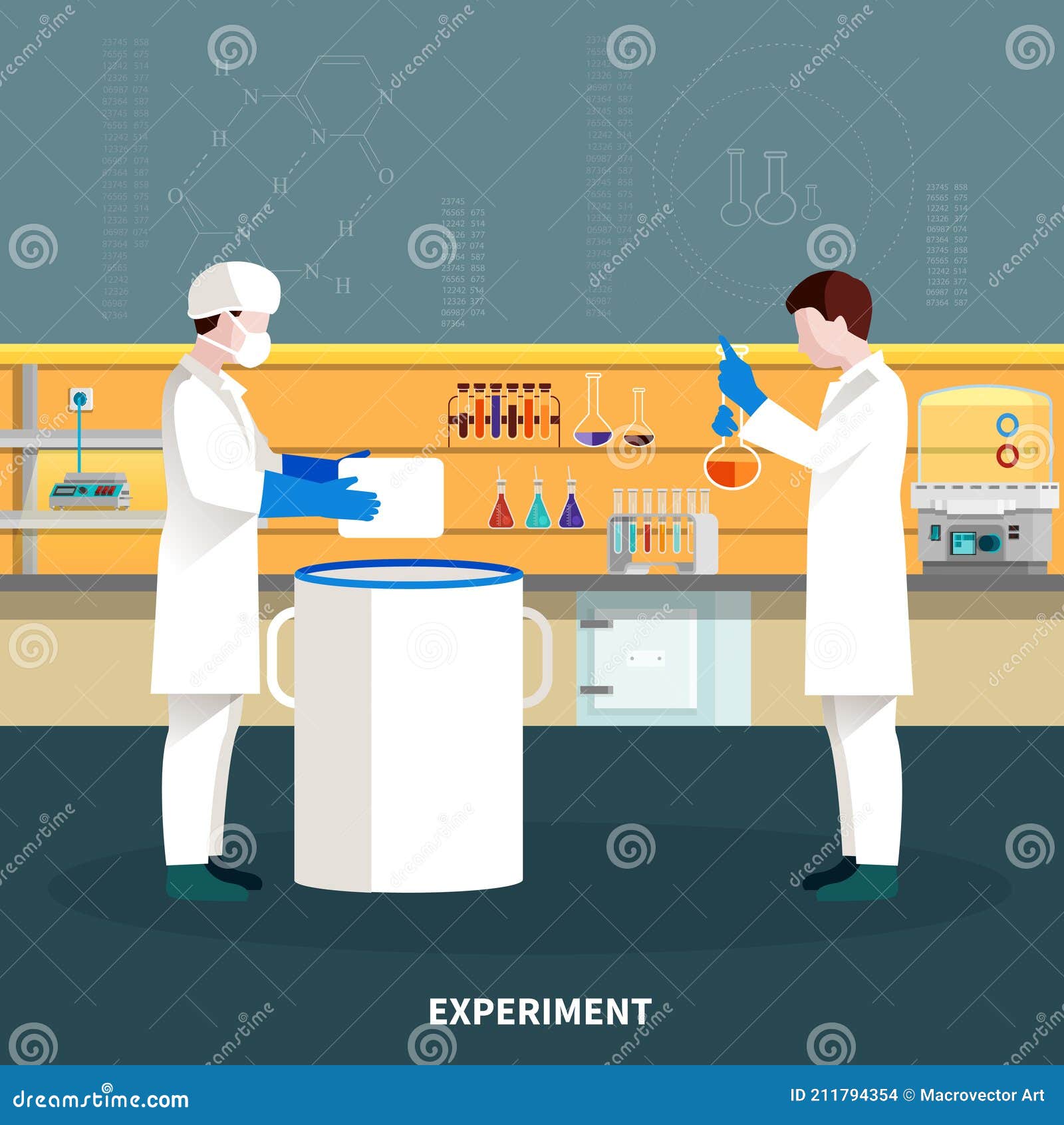 Two Scientists People Composition Stock Vector - Illustration of poster ...