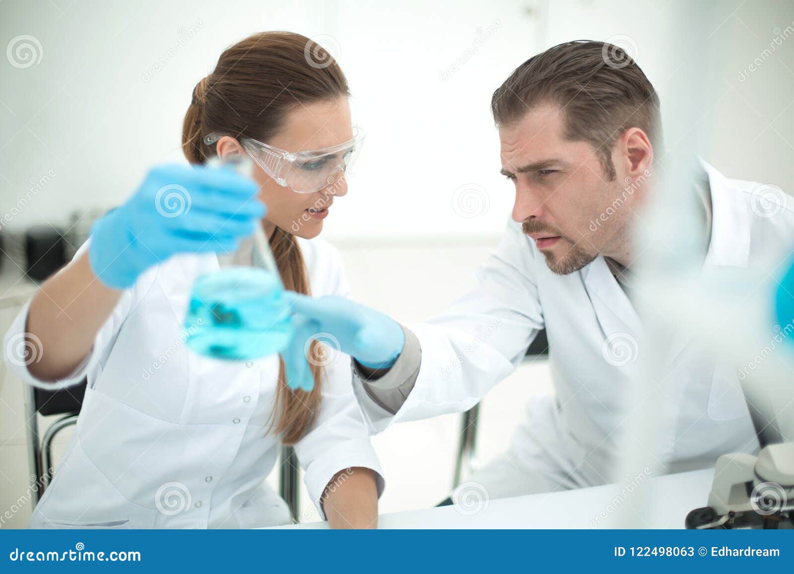 Two Scientists are Working in Laboratory. Stock Image - Image of ...