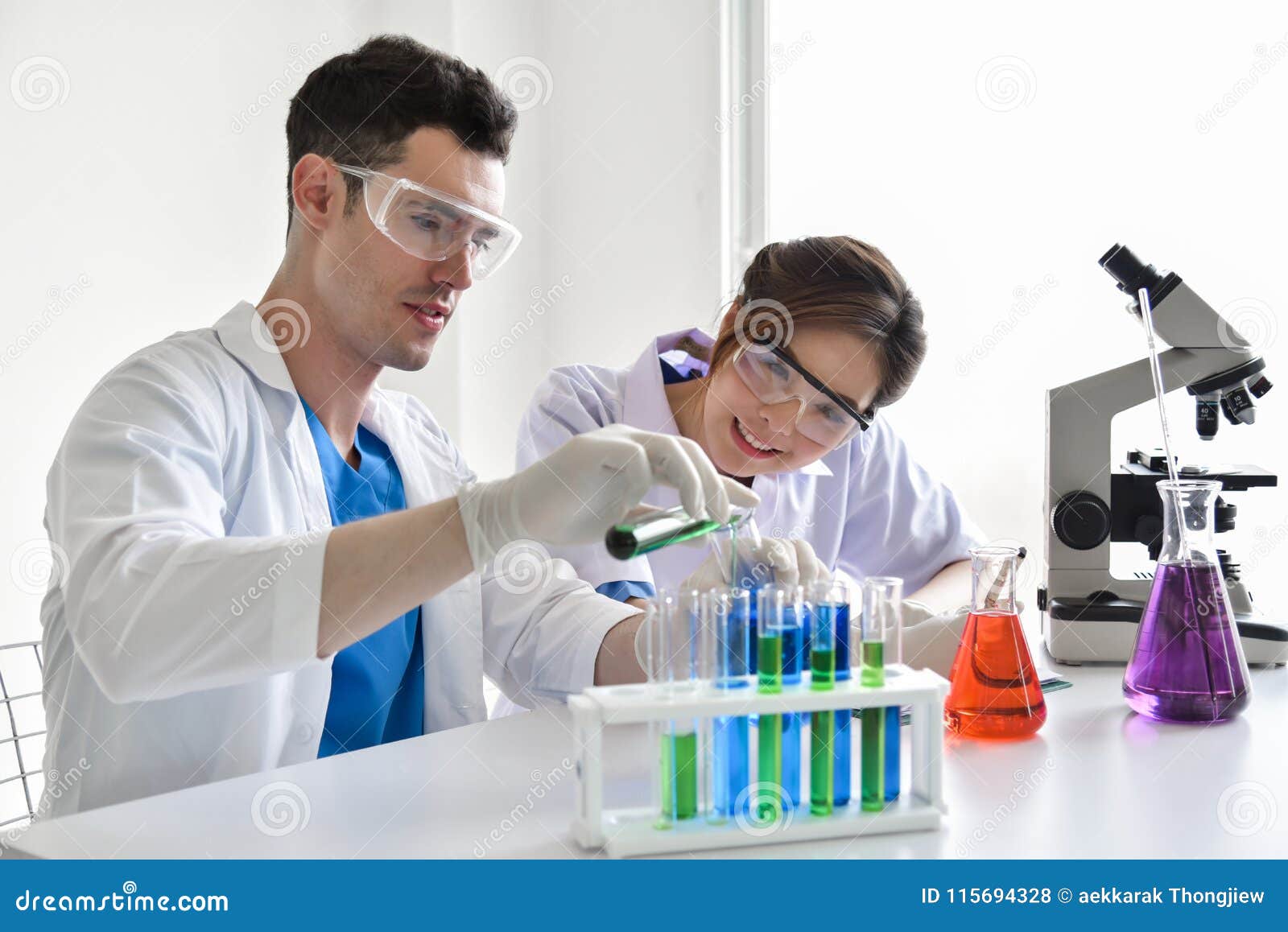 Two Scientists are Working in Laboratory. Stock Photo - Image of clinic ... Two Scientists are Working in Laboratory. Stock Photo - Image of clinic ...