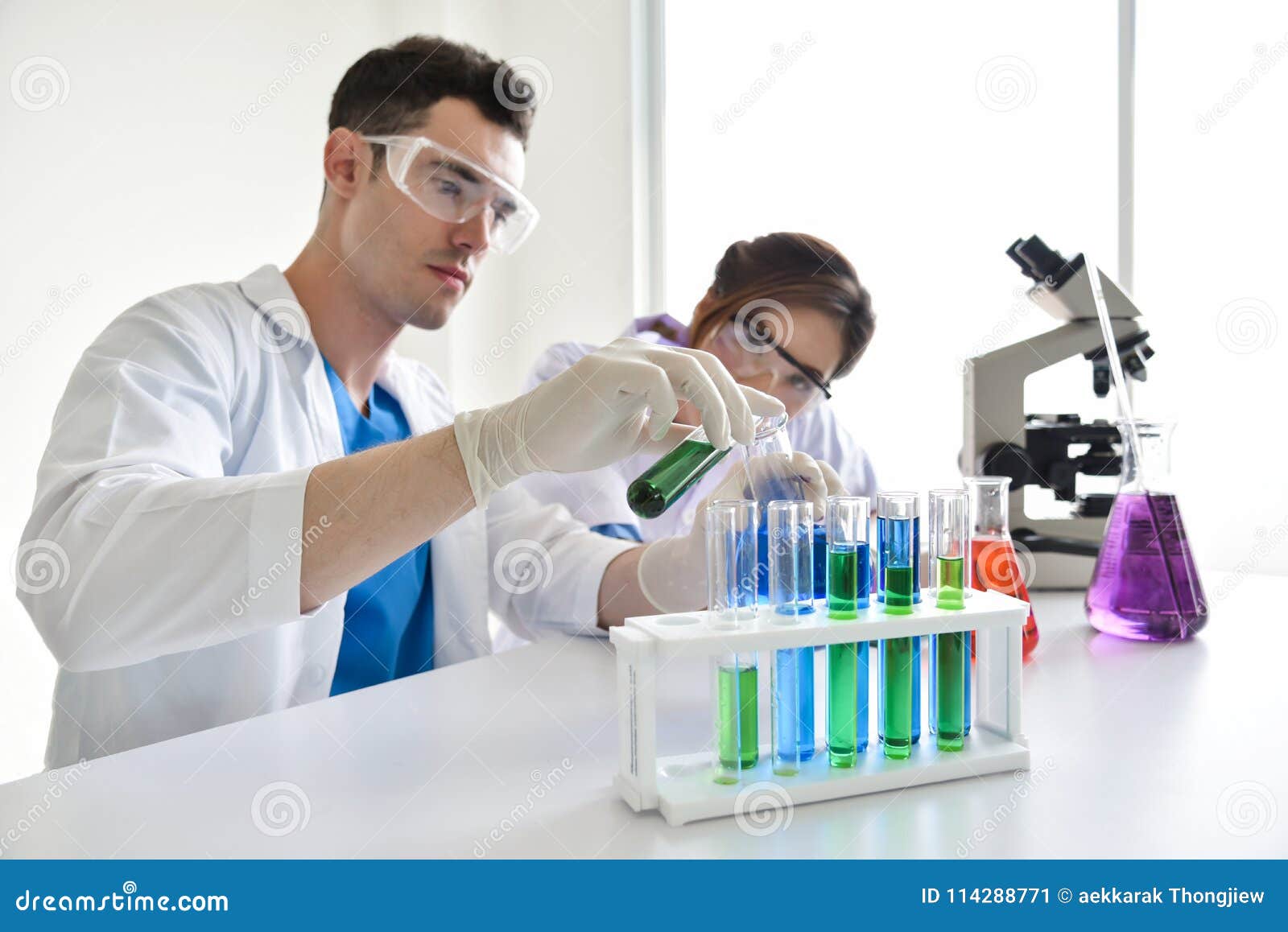Two Scientists are Working in Laboratory. Stock Image - Image of health ... Two Scientists are Working in Laboratory. Stock Image - Image of health ...