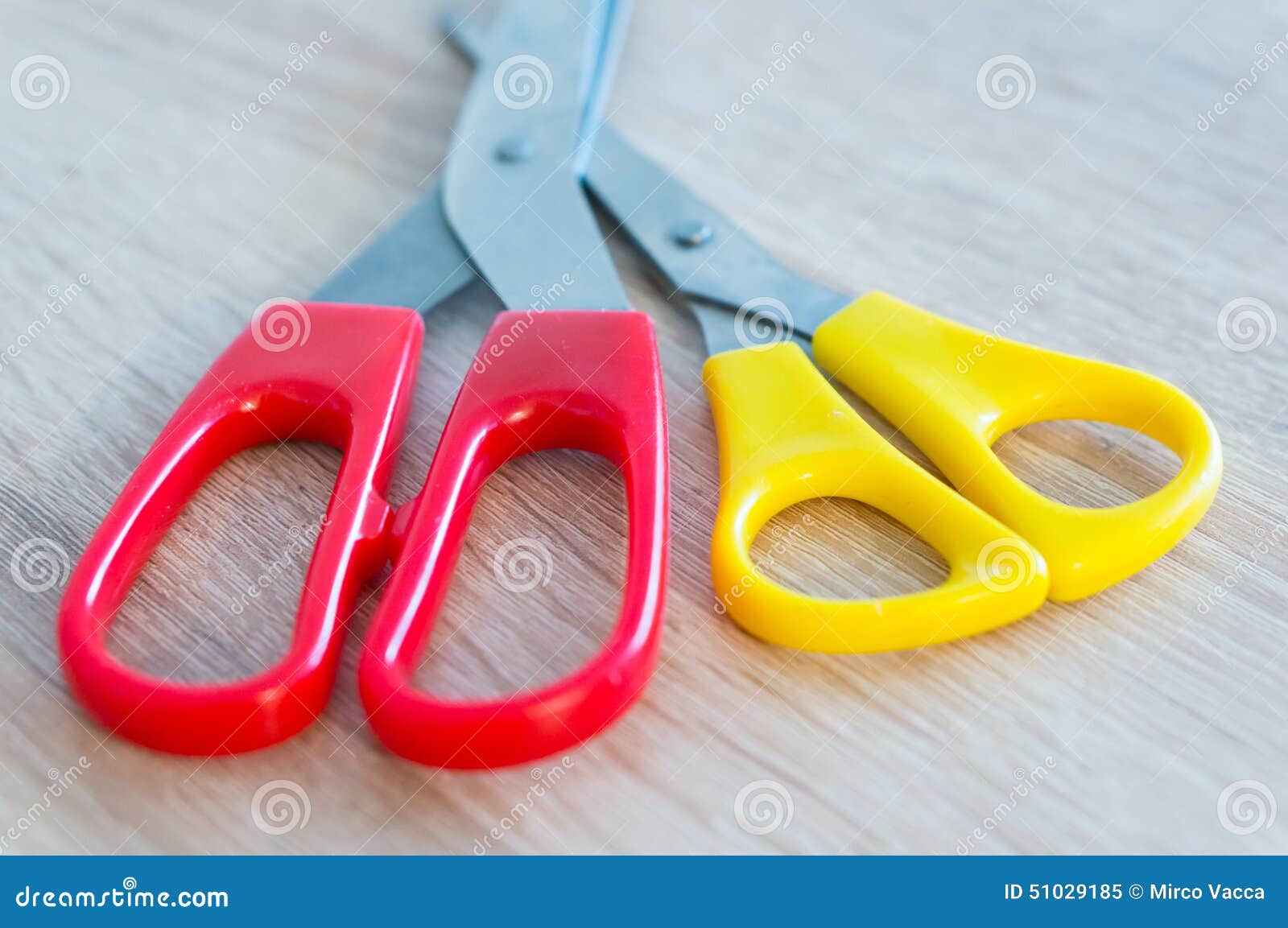 Two scissors stock image. Image of equipment, yellow - 51029185