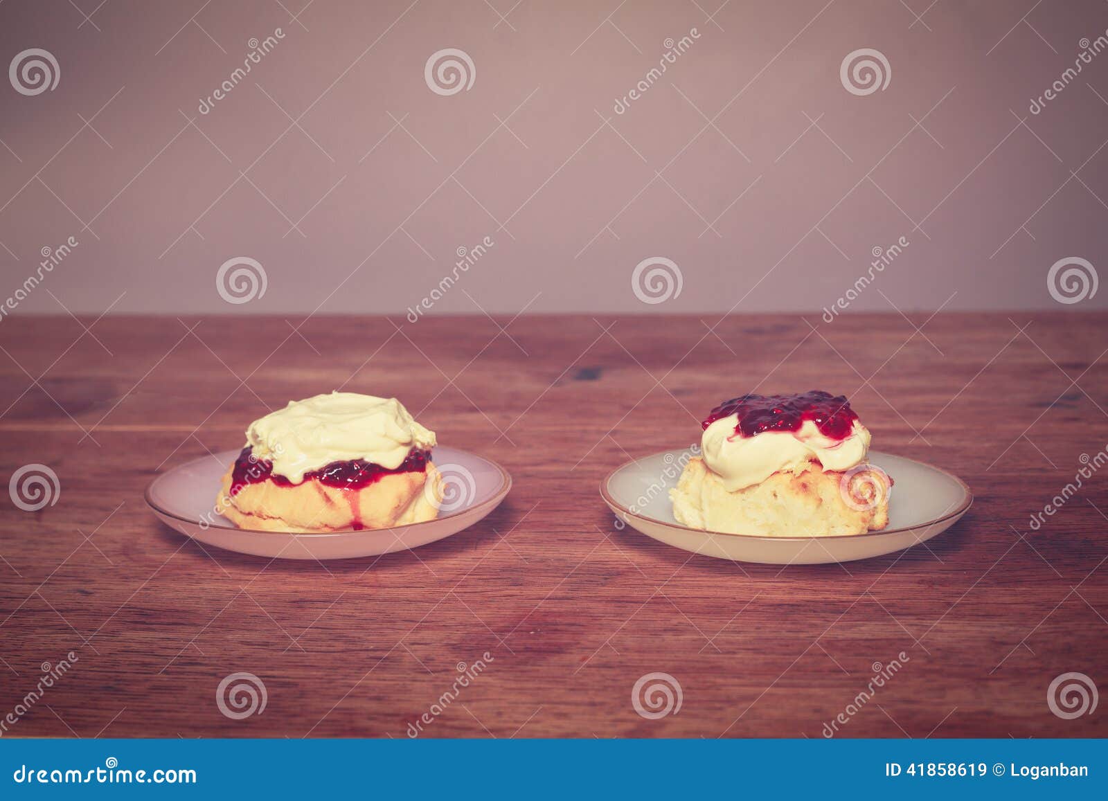 Two Scones with Cream and Jam Stock Image - Image of preference, devon ...