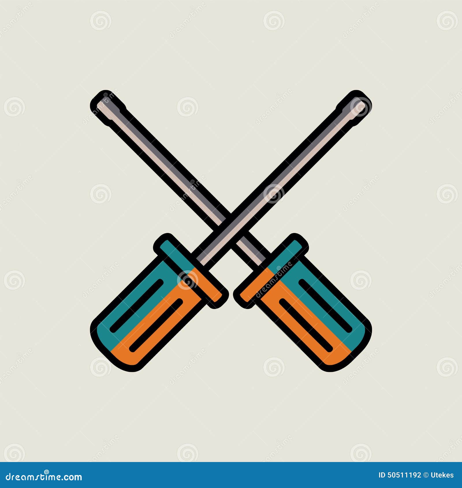 Two screwdrivers. stock vector. Illustration of screwdriver - 50511192