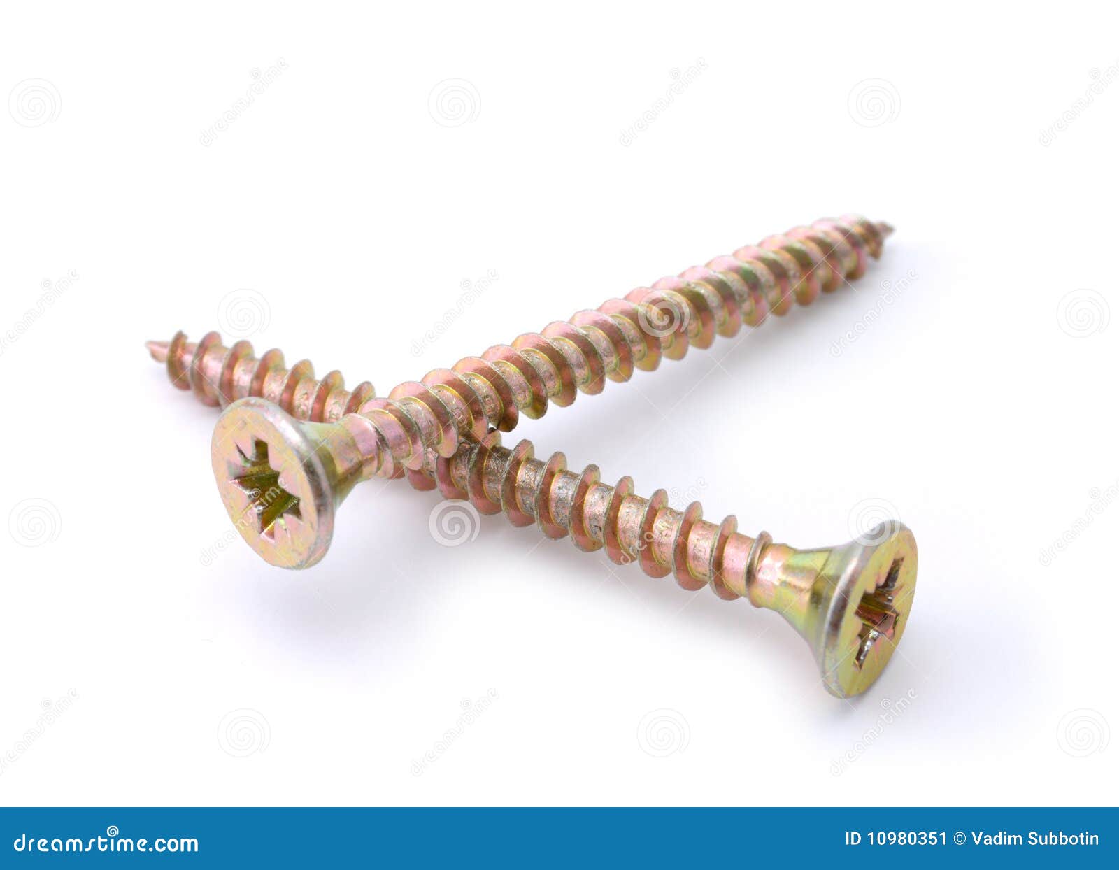 Two screws stock image. Image of brass, shot, tool, threaded - 10980351