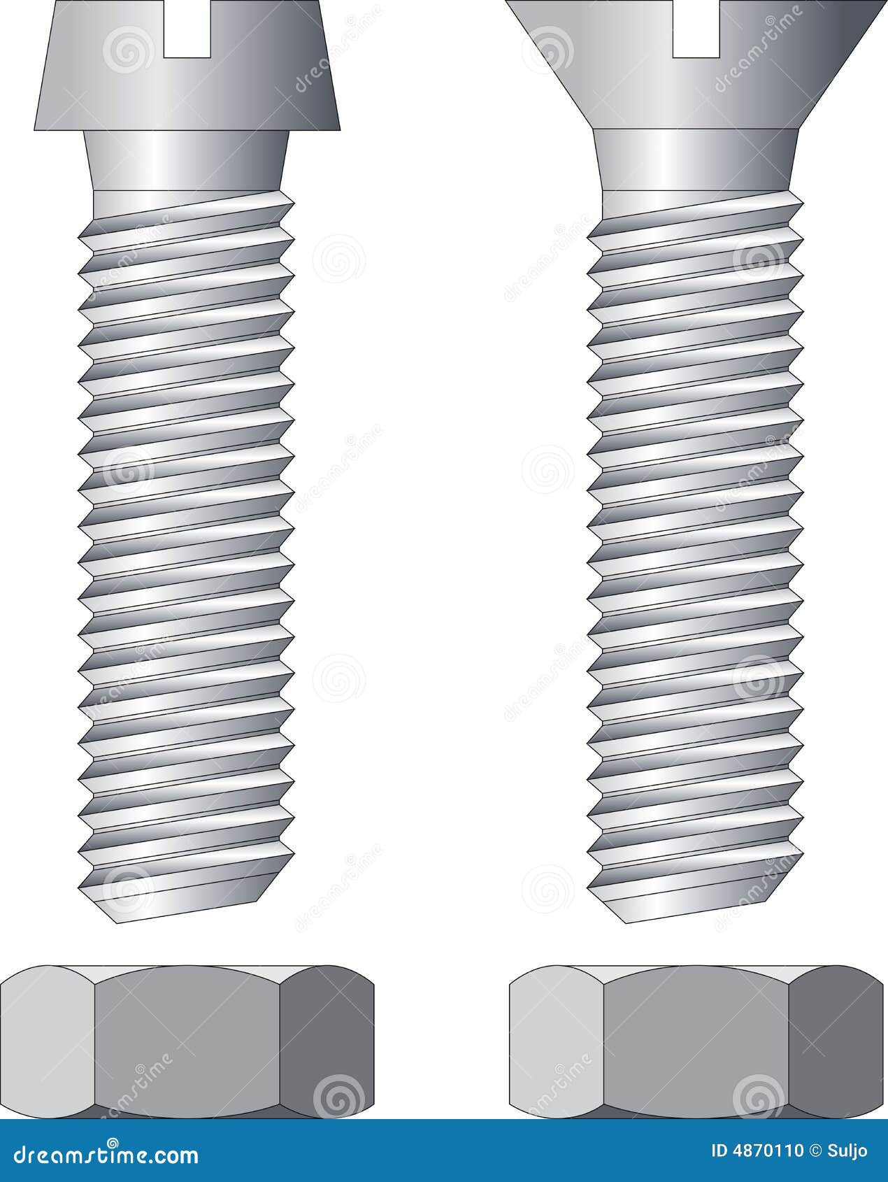 Two screws stock vector. Illustration of industry, machine - 4870110