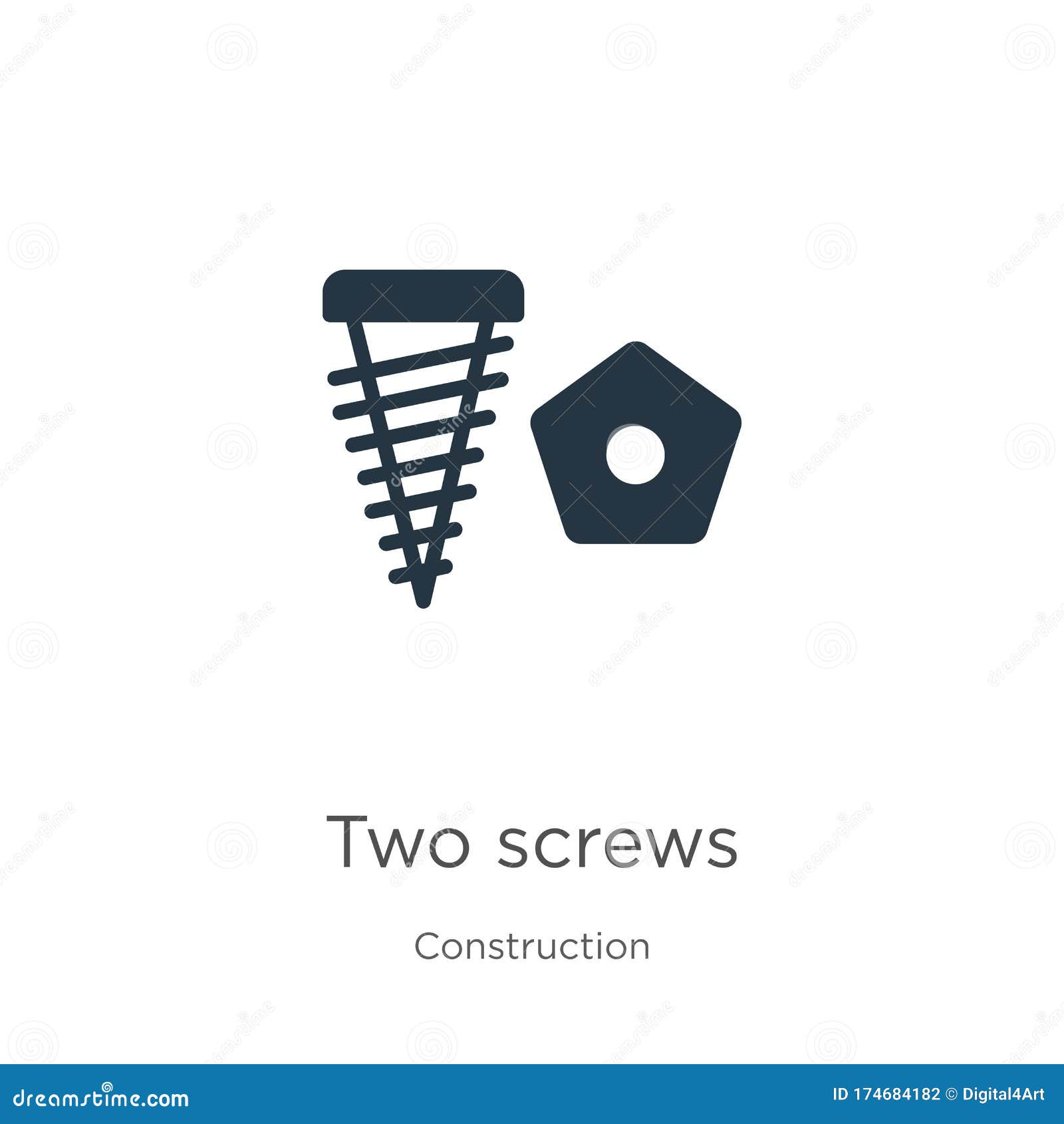 Two Screws Icon Vector. Trendy Flat Two Screws Icon from Construction ...