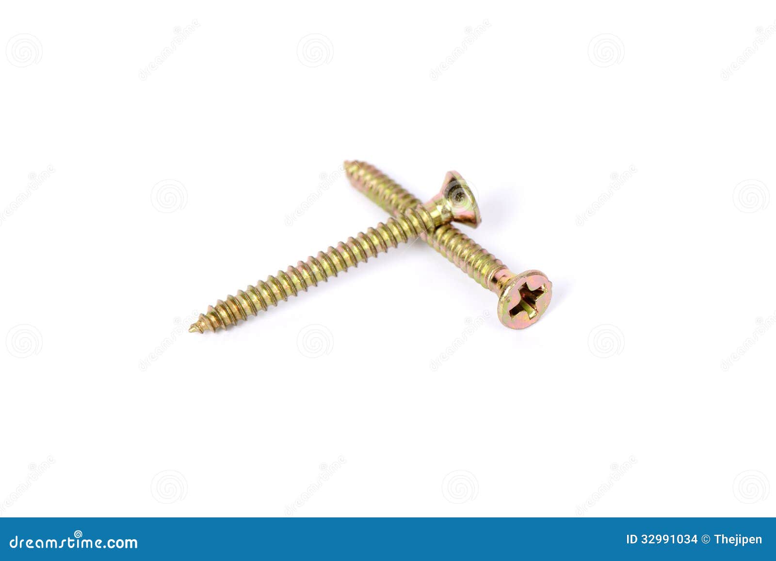 Two screws stock photo. Image of accessory, chrome, isolated - 32991034