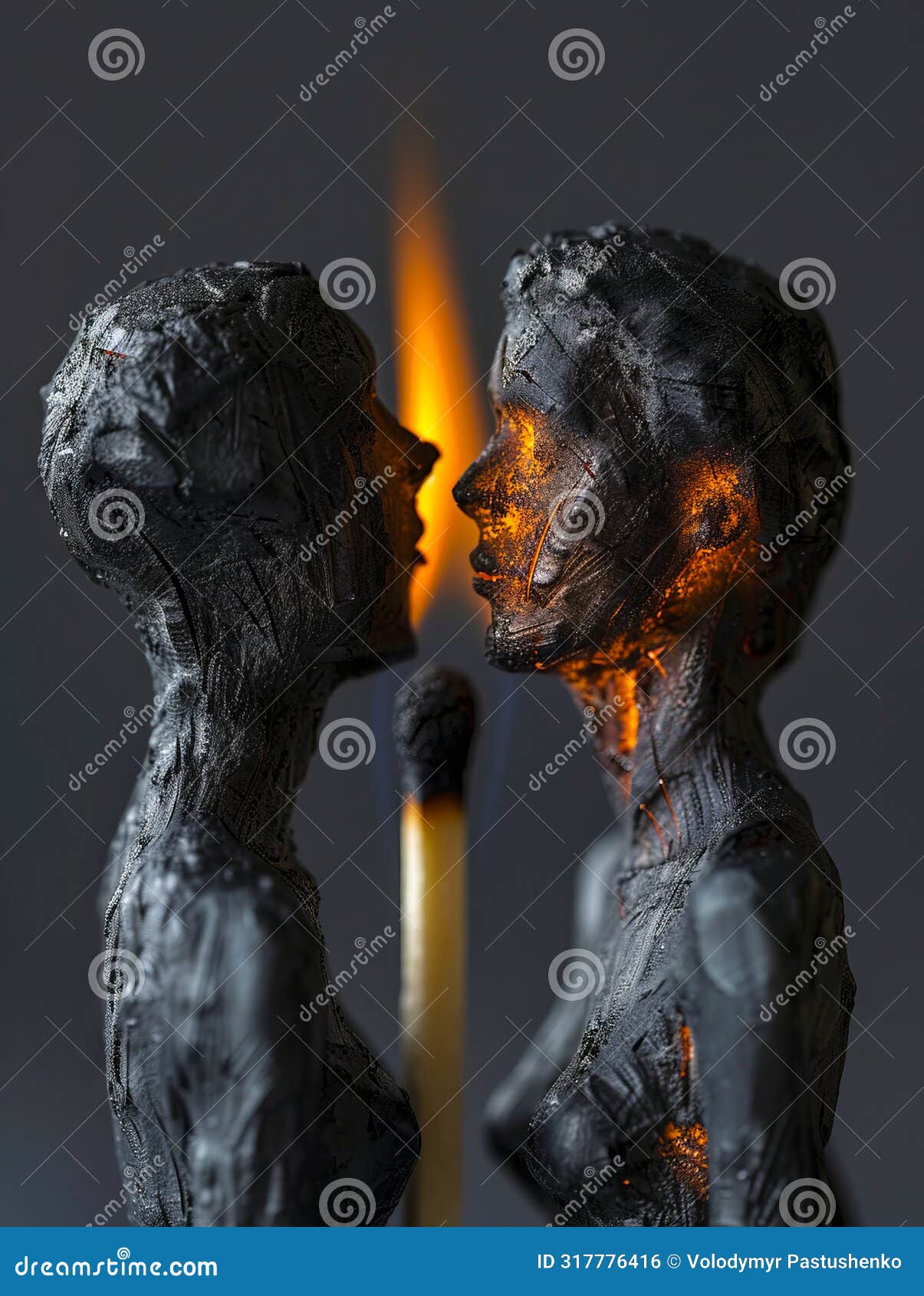 Two Sculptures of People Holding Matches Stock Photo - Image of person ...