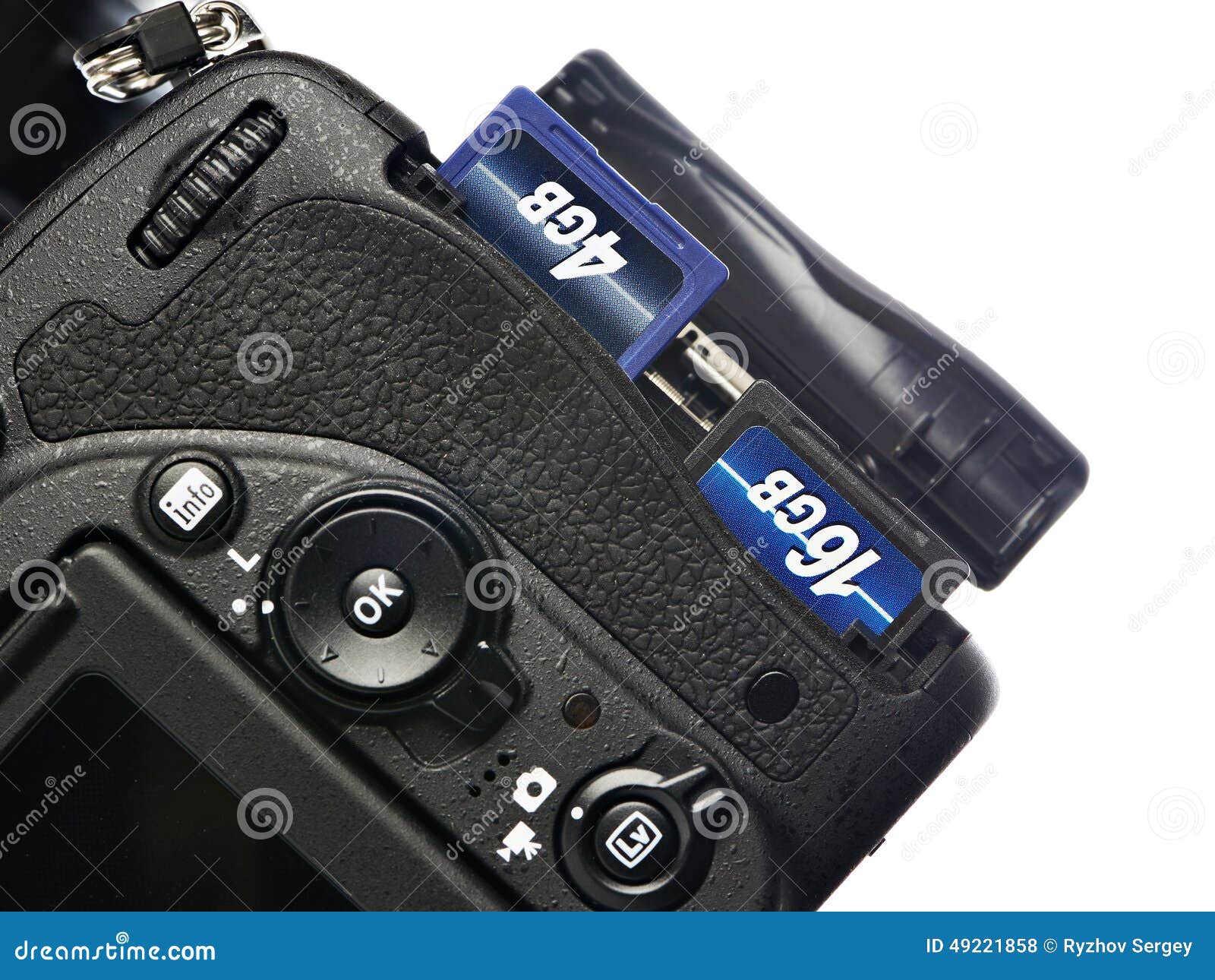 Two SD Memory Flash Card in Camera Stock Photo - Image of dslr, black ...