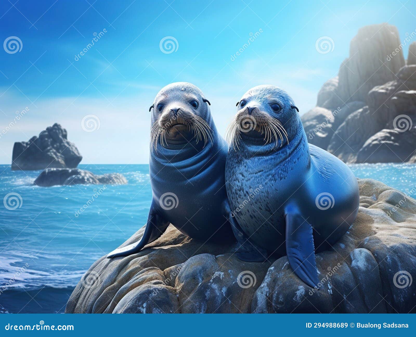 Two Seals stock illustration. Illustration of wildlife - 294988689