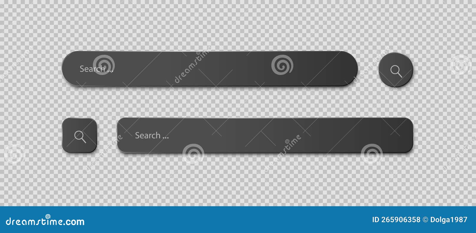 Two Search Strings of Different Shapes on a Light Gray Background ...