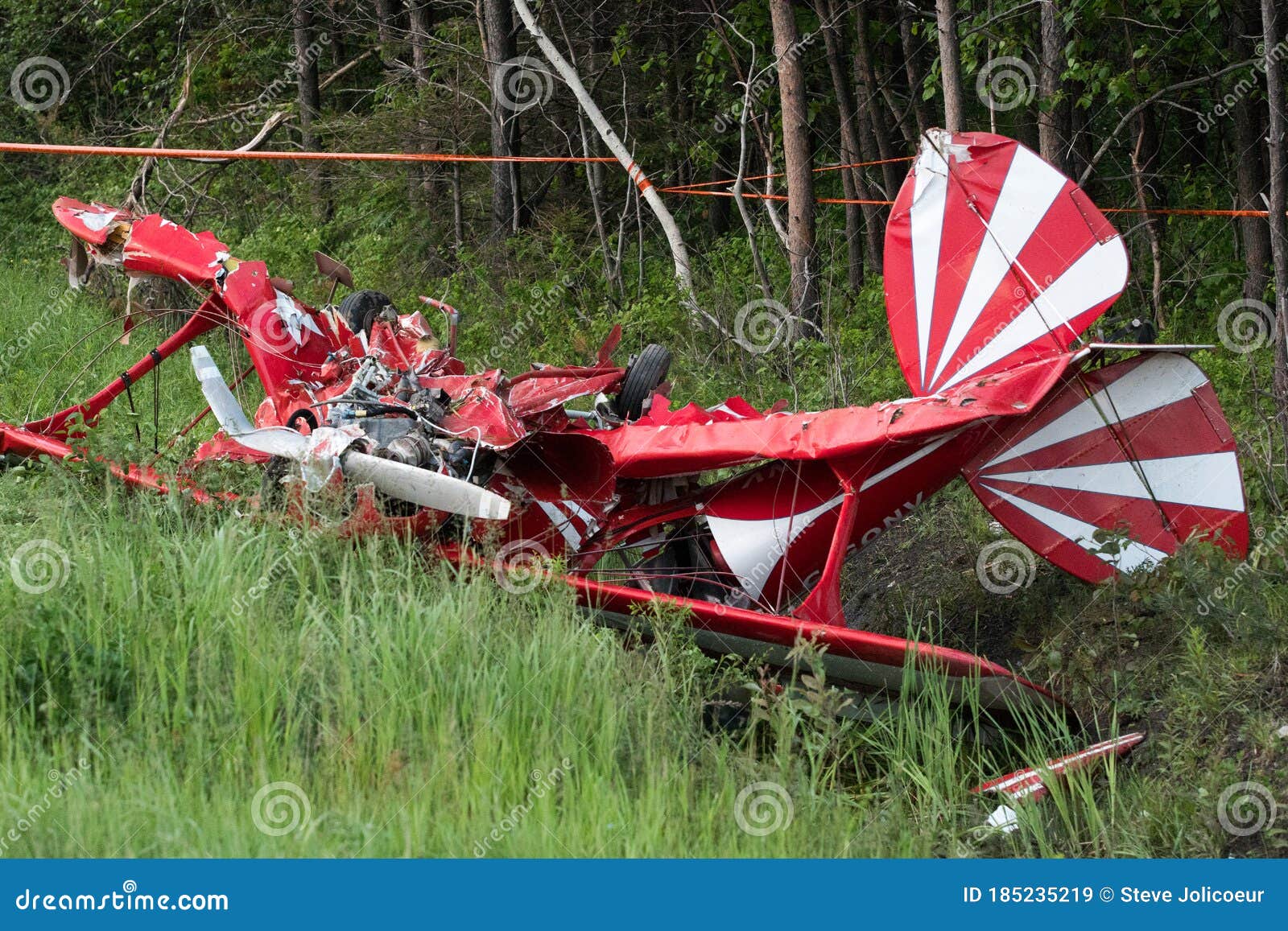 A Two-seat Aerobatics Plane Crashed. Stock Image - Image of fuselage ...
