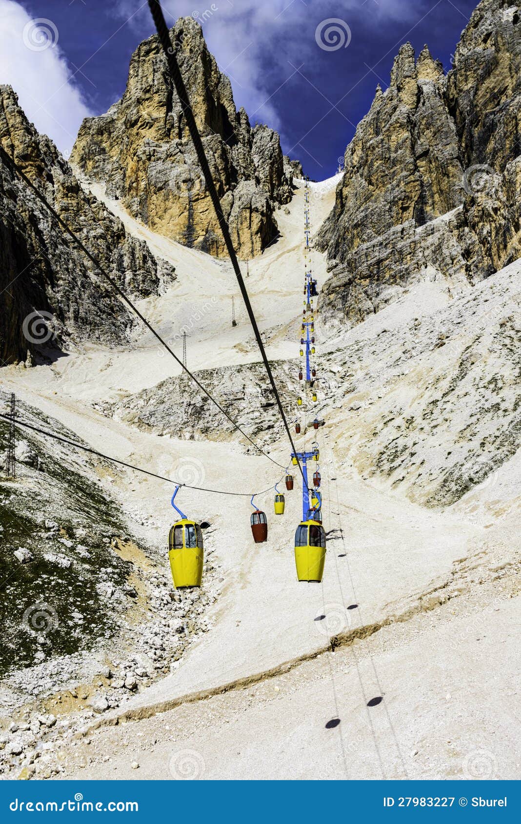 Two-seater Cable Car To Forcella Staunies Stock Image - Image of lifts ...