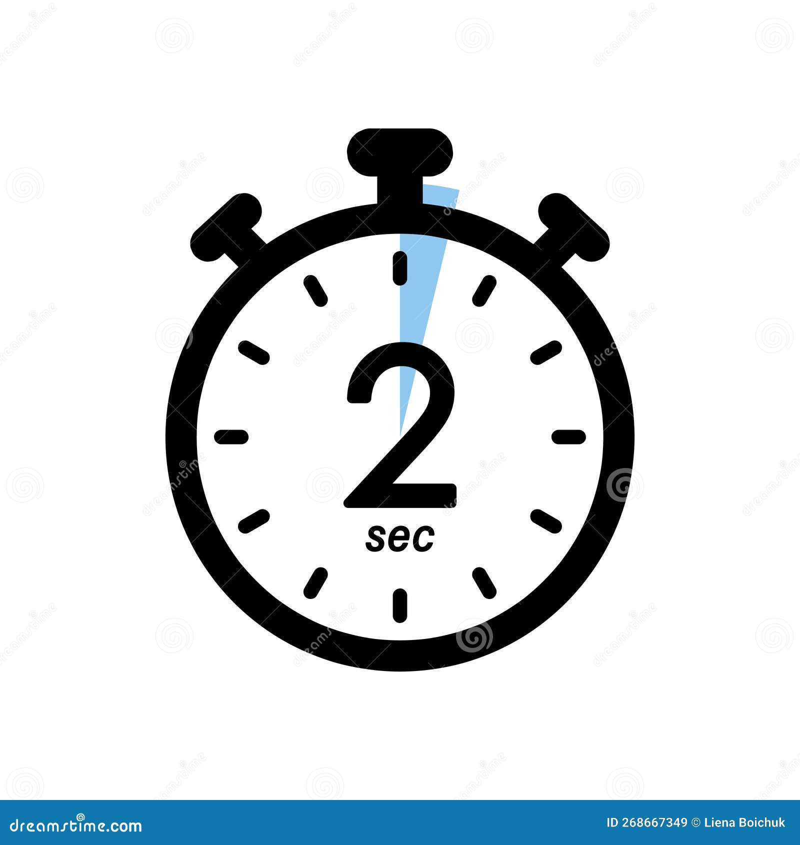 Two Seconds Stopwatch Icon, Timer Symbol, 2 Sec Waiting Time Vector ...