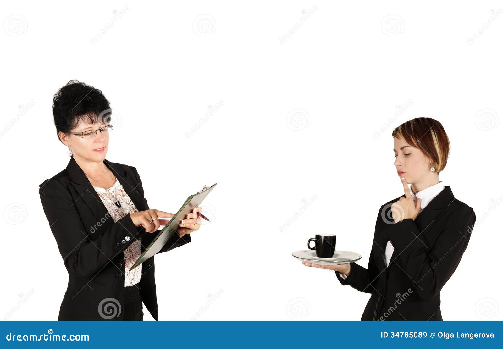 Two secretaries stock image. Image of coffee, career - 34785089