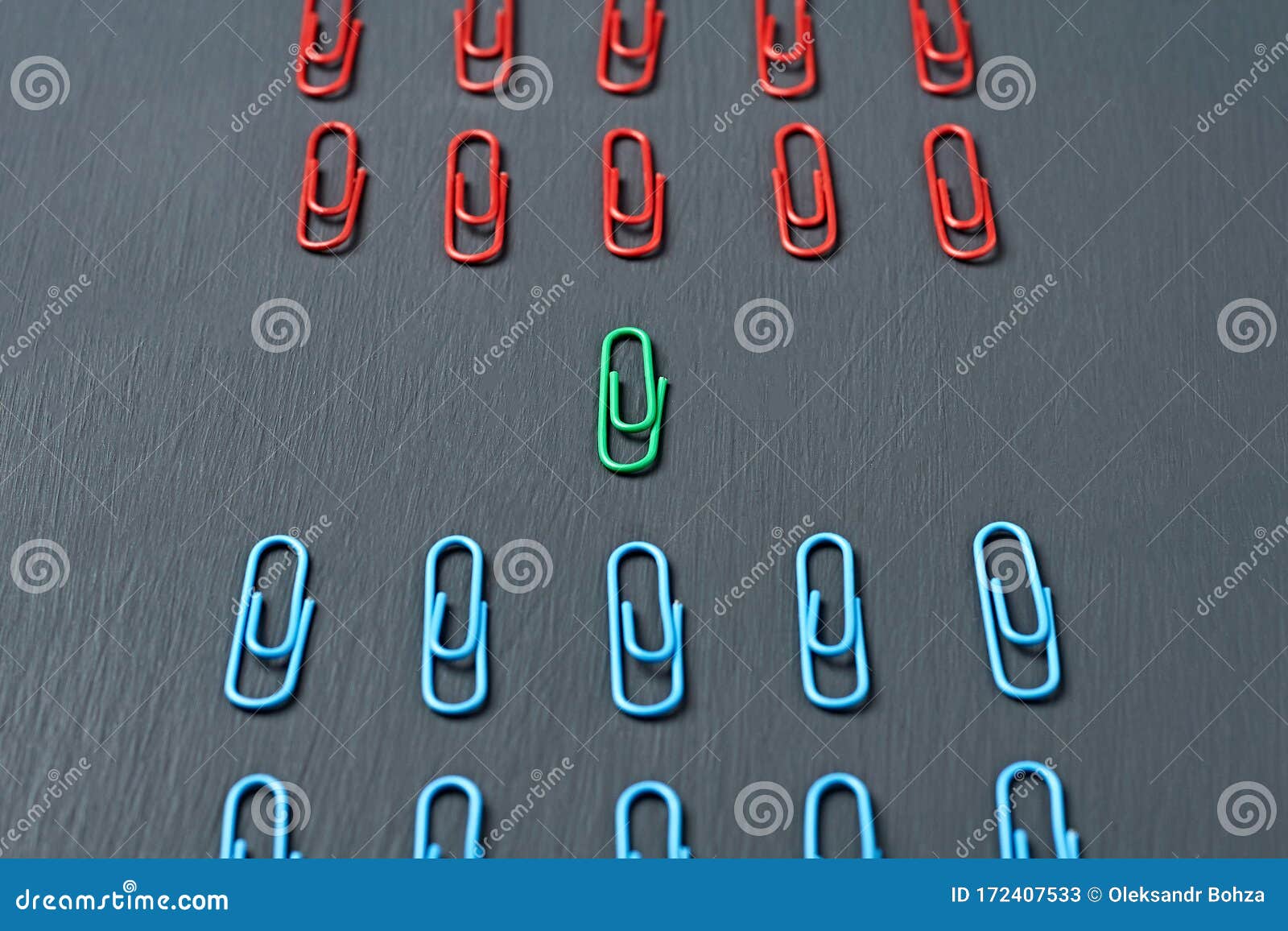 Two Sections of Rows of Paper Clips for Office Work or Education and ...