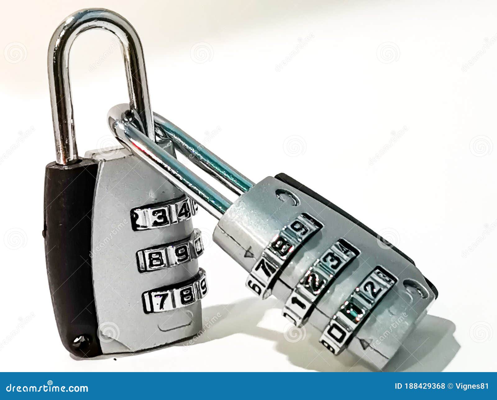 Two secured padlock stock photo. Image of secured, numbering - 188429368