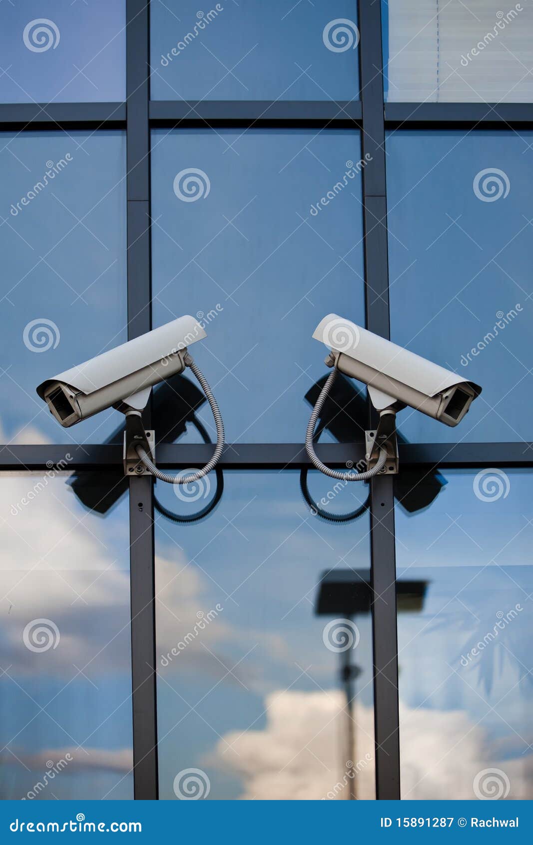 Two security cameras stock image. Image of monitoring - 15891287