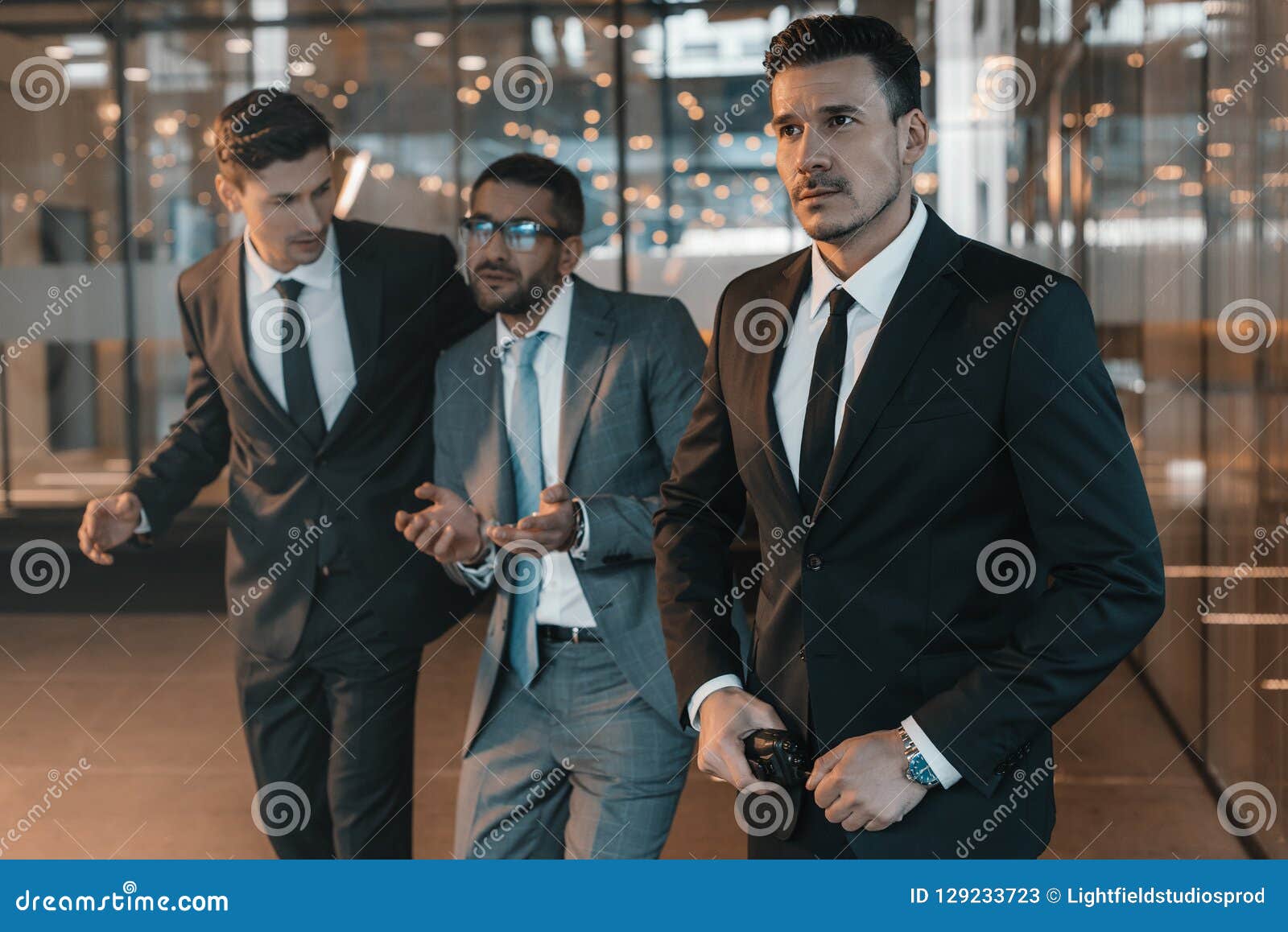 Two Security Guards Going with Criminal Stock Image - Image of male ...
