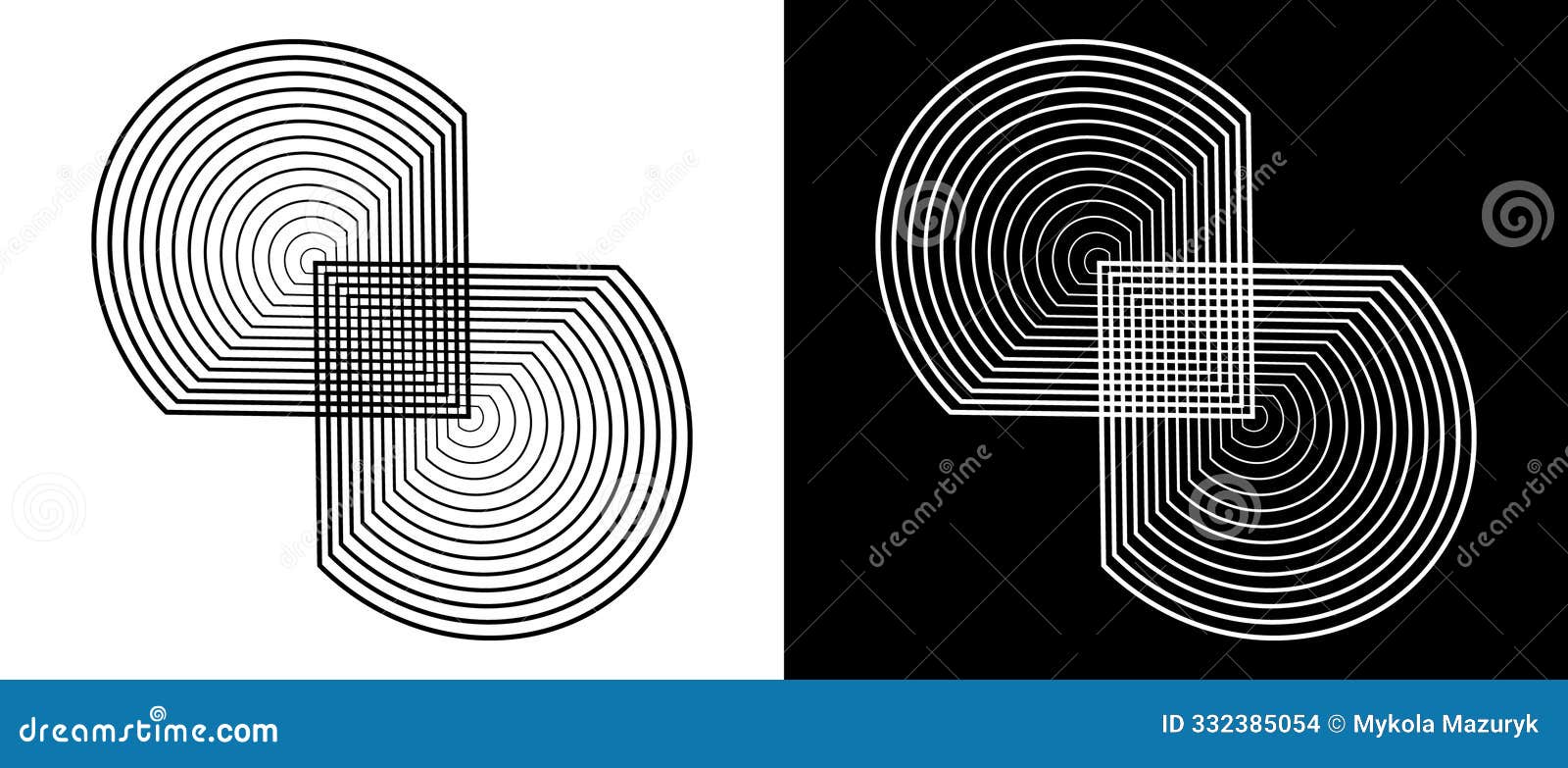 Two Semicircles As Infinity Symbol. Art Lines Illustration As Logo or ...