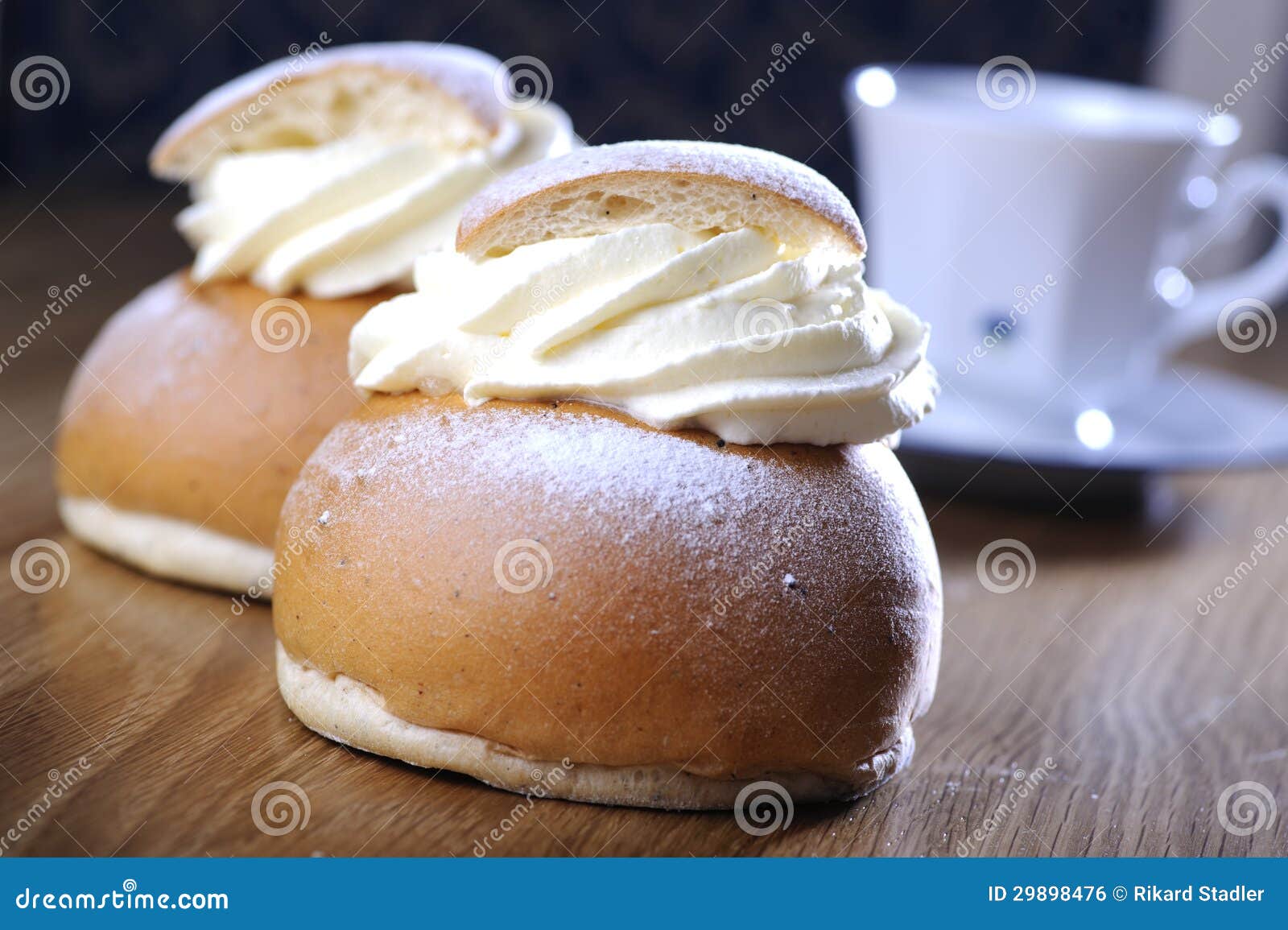Swedish semla with coffee stock photo. Image of delicious - 29898476