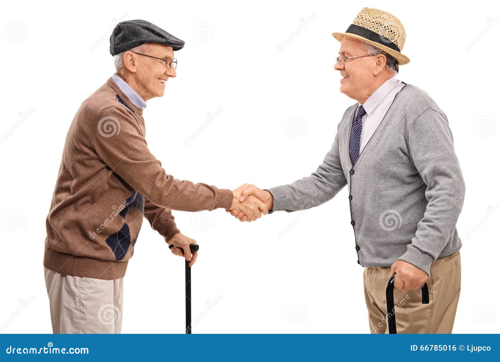 Two Senior Gentlemen Shaking Hands Stock Photo - Image of maturity ...