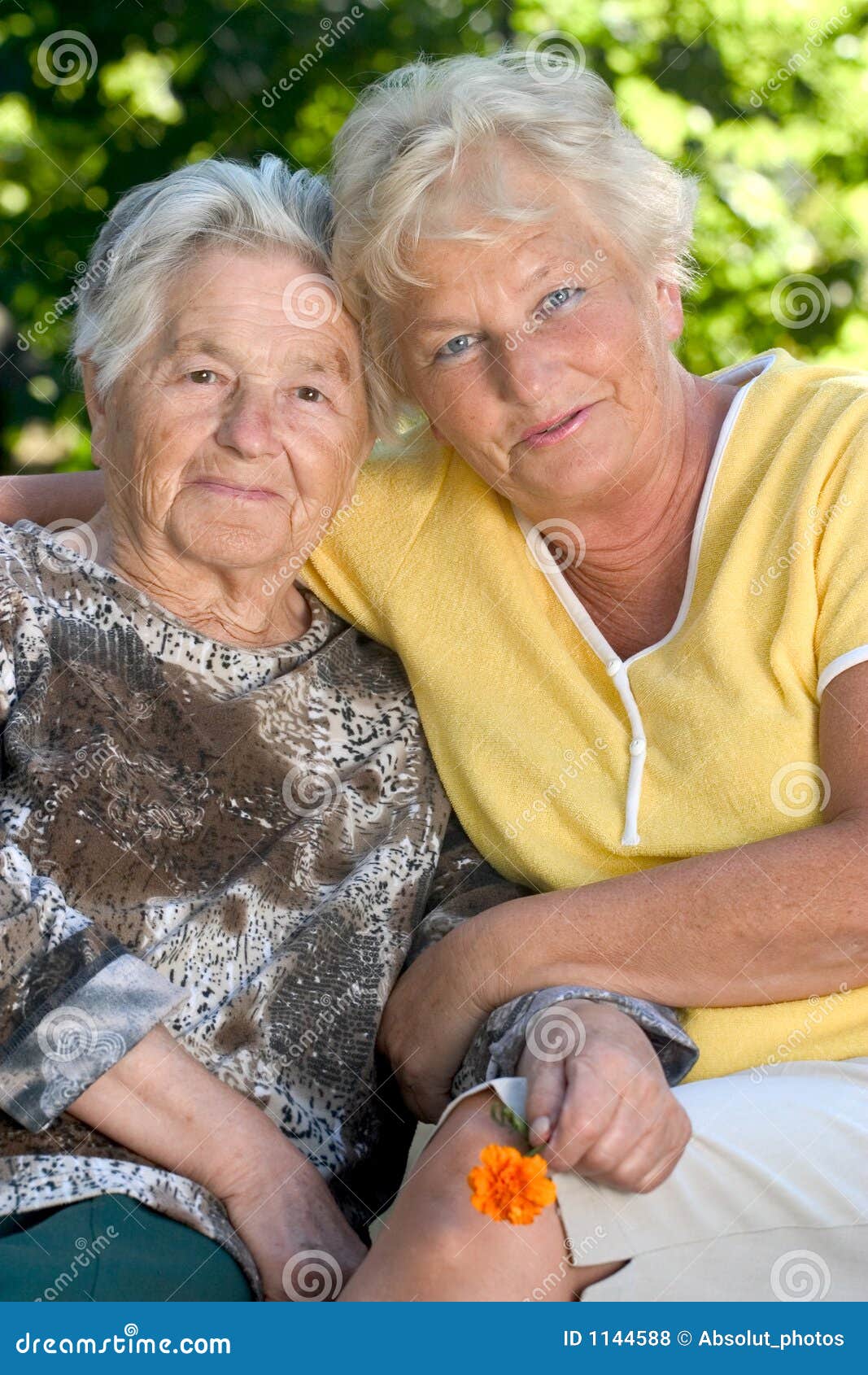 Two senior women stock photo. Image of mother, grandma - 1144588