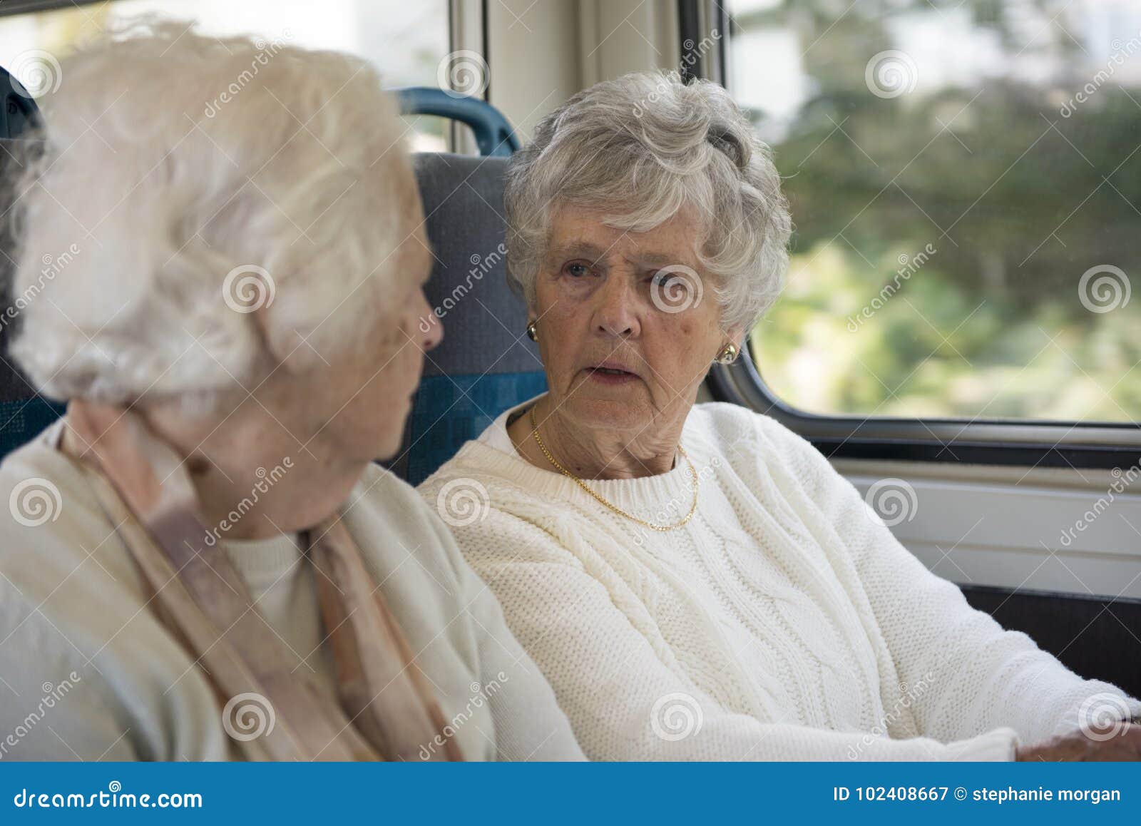 Two senior women talking stock image. Image of social - 102408667