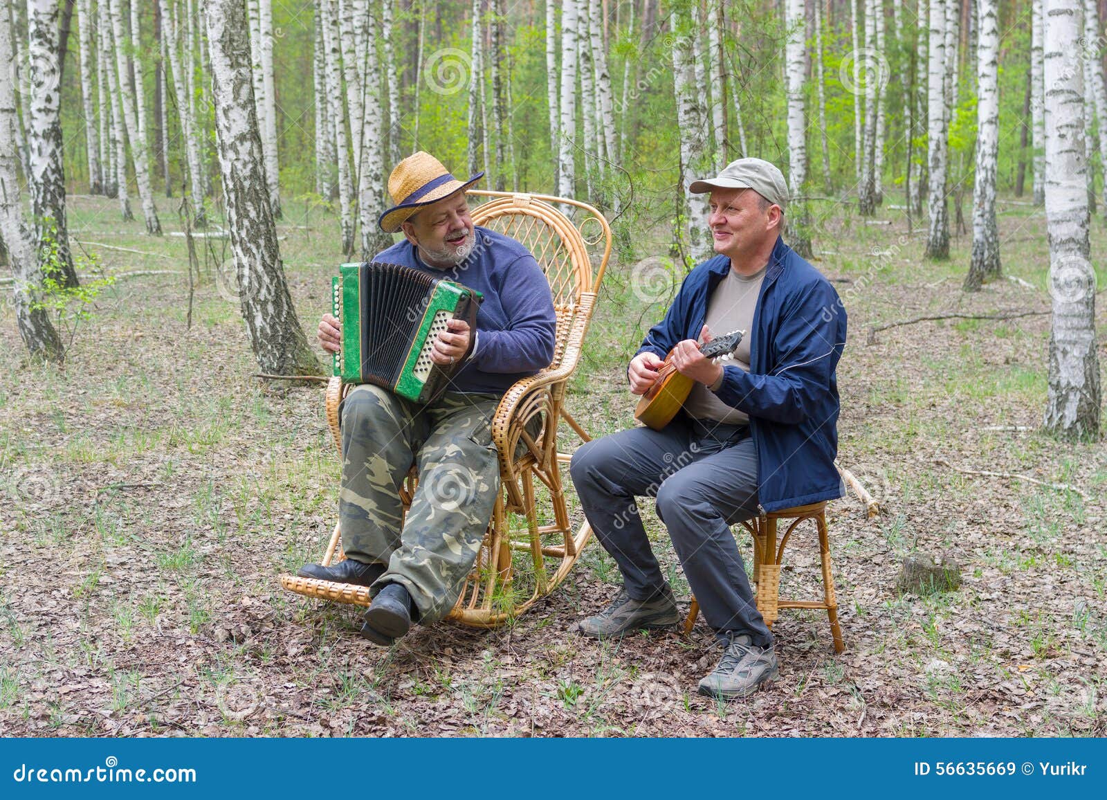 Two seniors playing music stock image. Image of country - 56635669