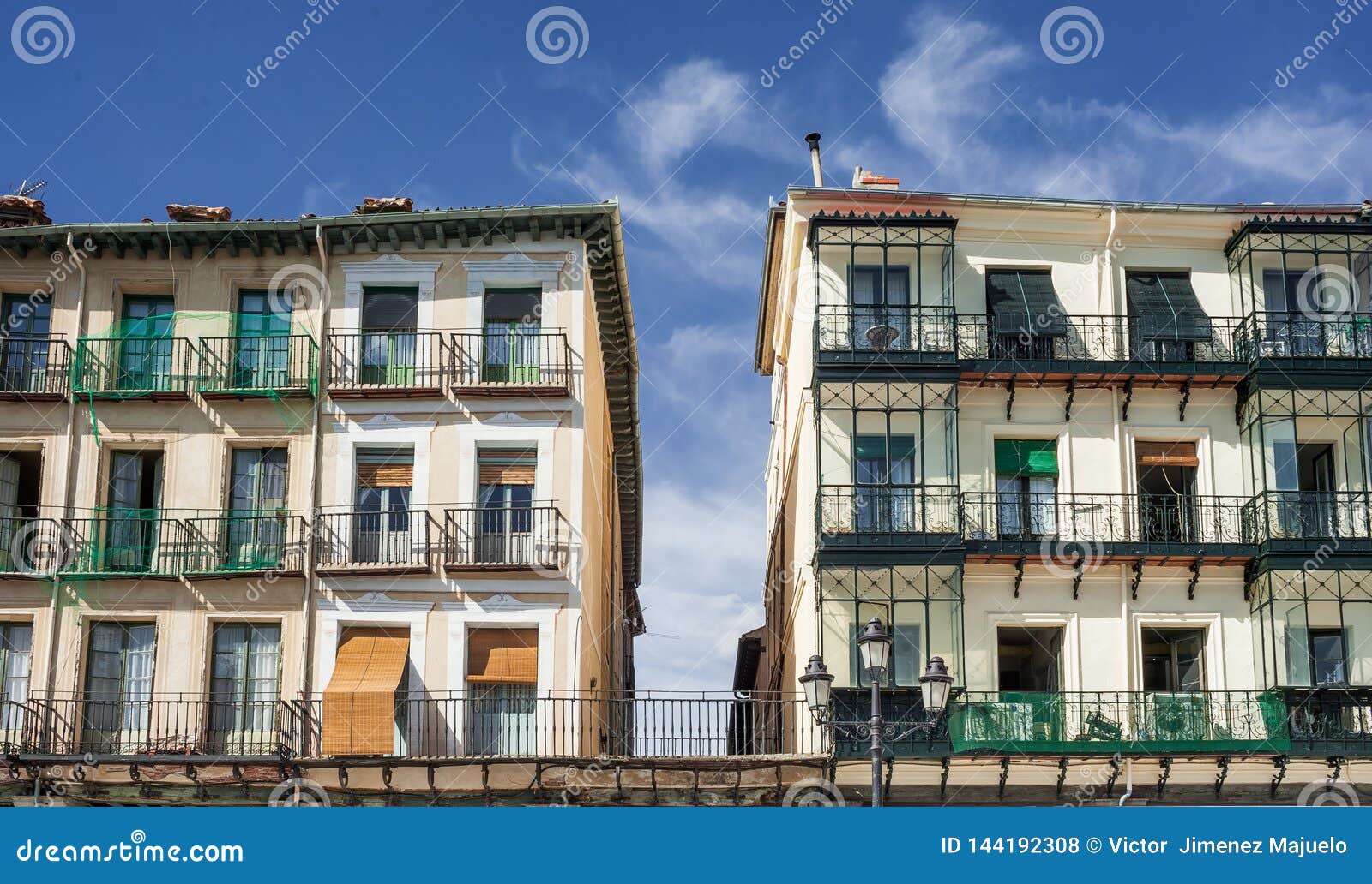 Two Separate Buildings with Balconys Stock Photo - Image of segovia ...