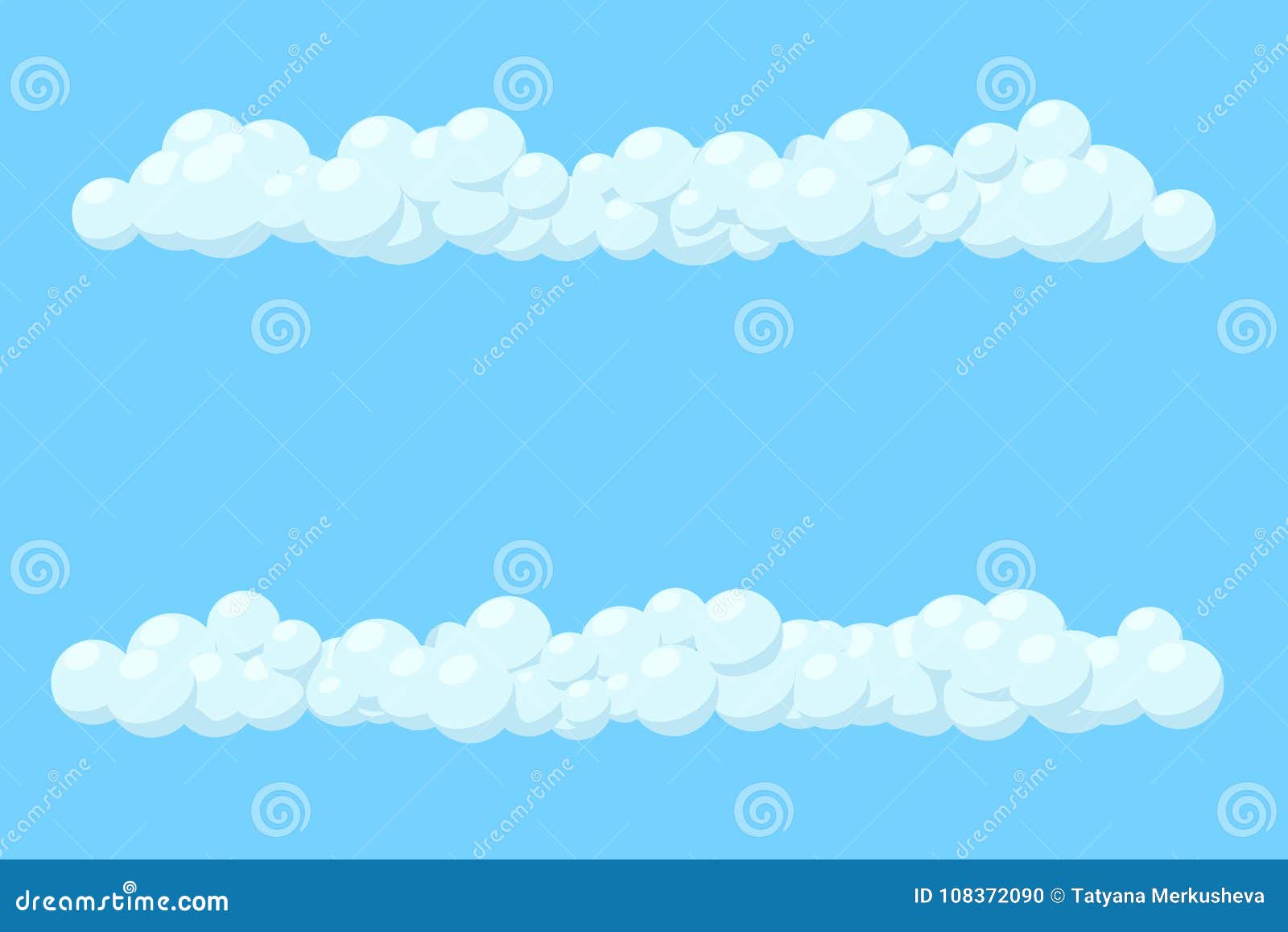 Two Separators, Didviders in the Form of Clouds. Isolated Illustration ...