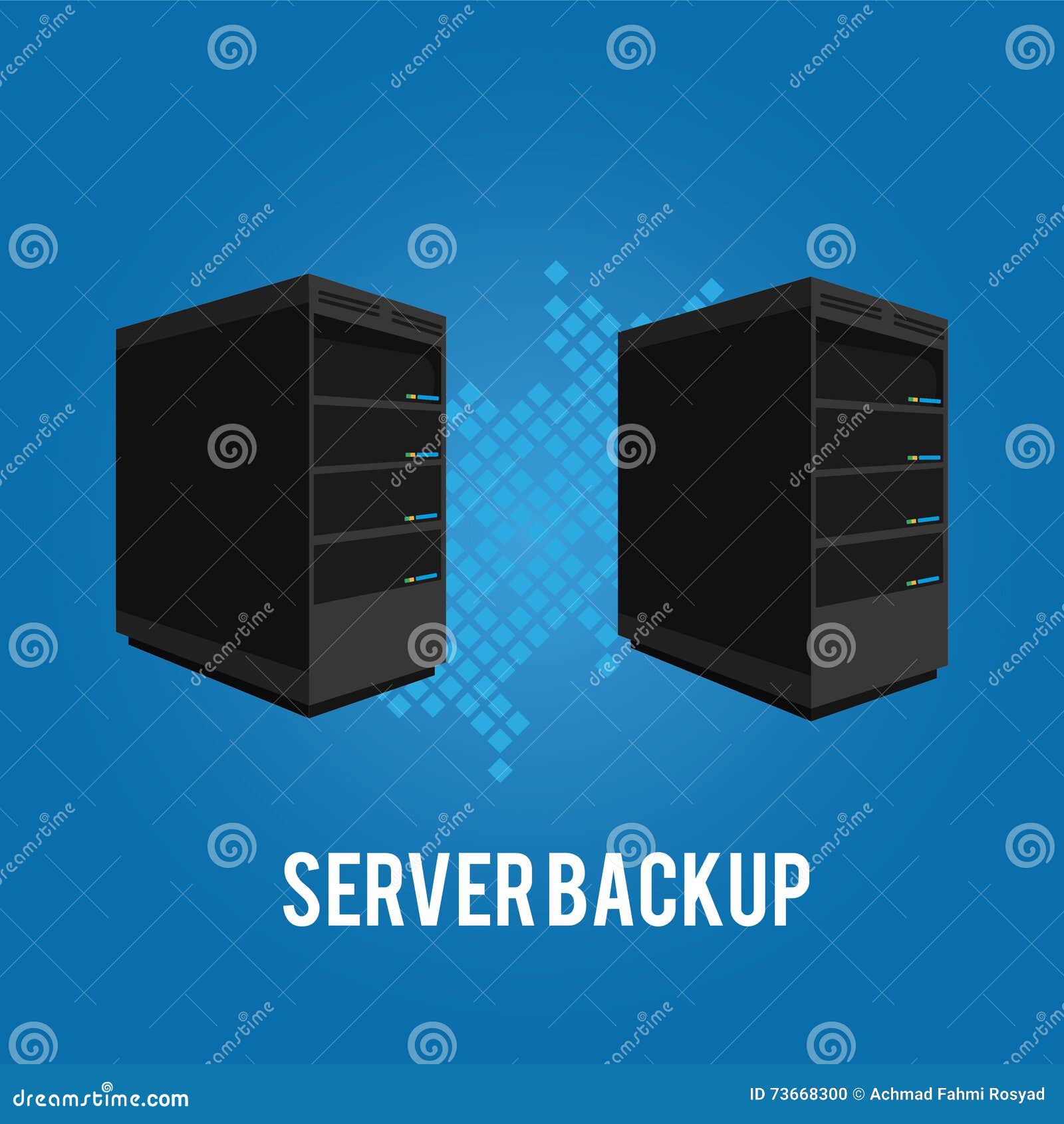 Two Server Backup Redundancy Mirror for Recovery and Performance Stock ...