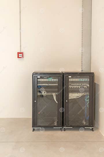 Network Rack stock photo. Image of door, modem, cable - 196975482