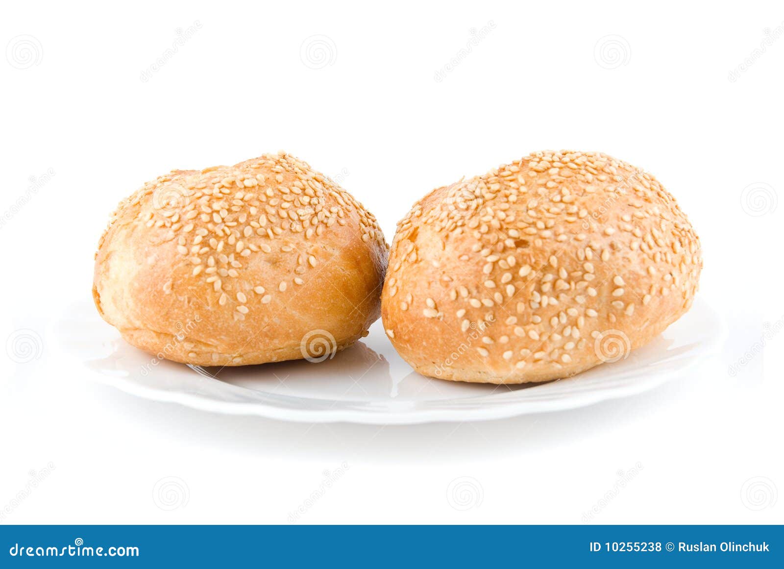 Two sesame buns stock photo. Image of breakfast, bread - 10255238