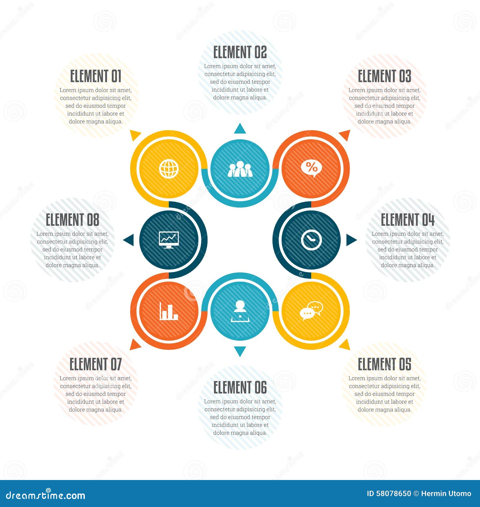 Two Sets of Four Infographic Stock Vector - Illustration of step ...