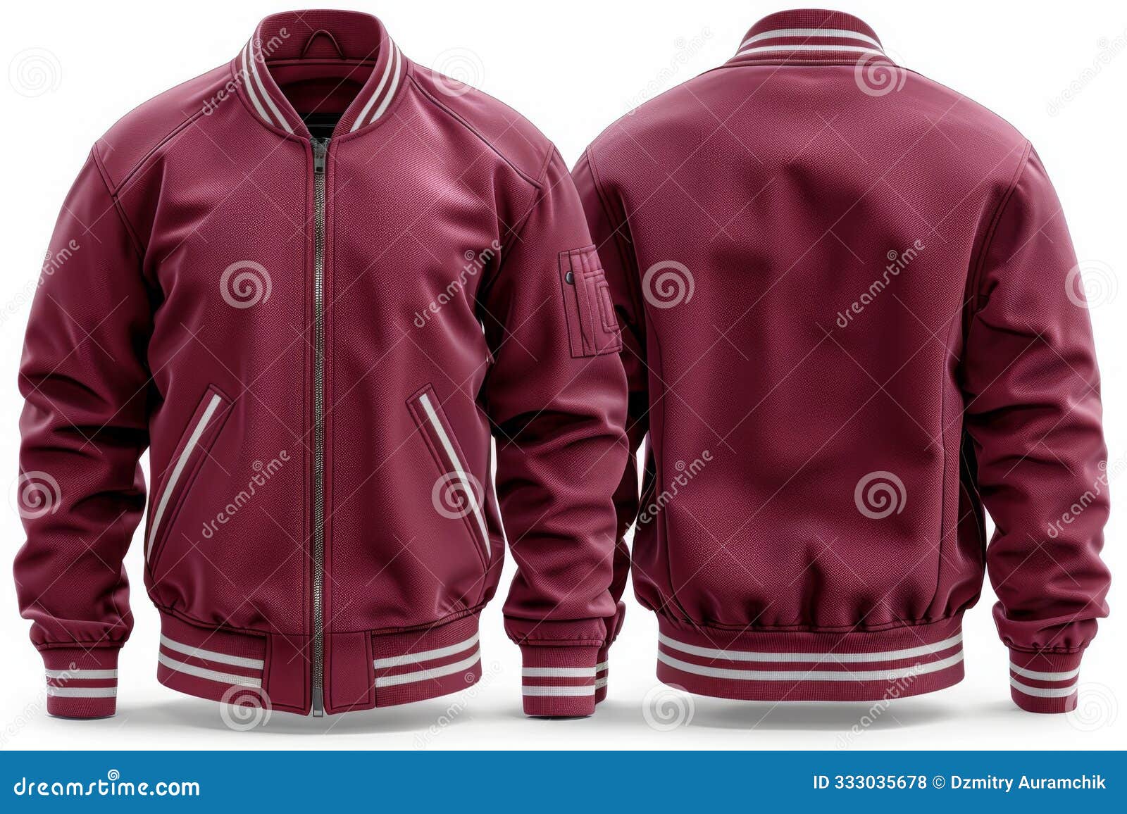 Two Sets of Red, Maroon, Grey, Gray Oversized Baseball Bomber Varsity ...