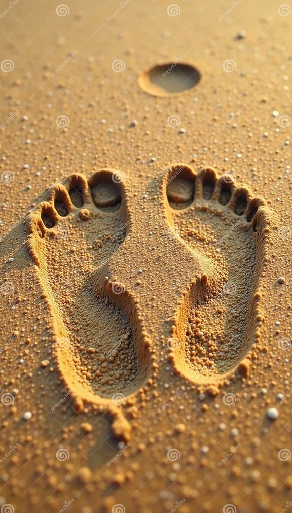 Two Sets of Small Footprints Merging in the Sand, Footprints, Sand Dune ...